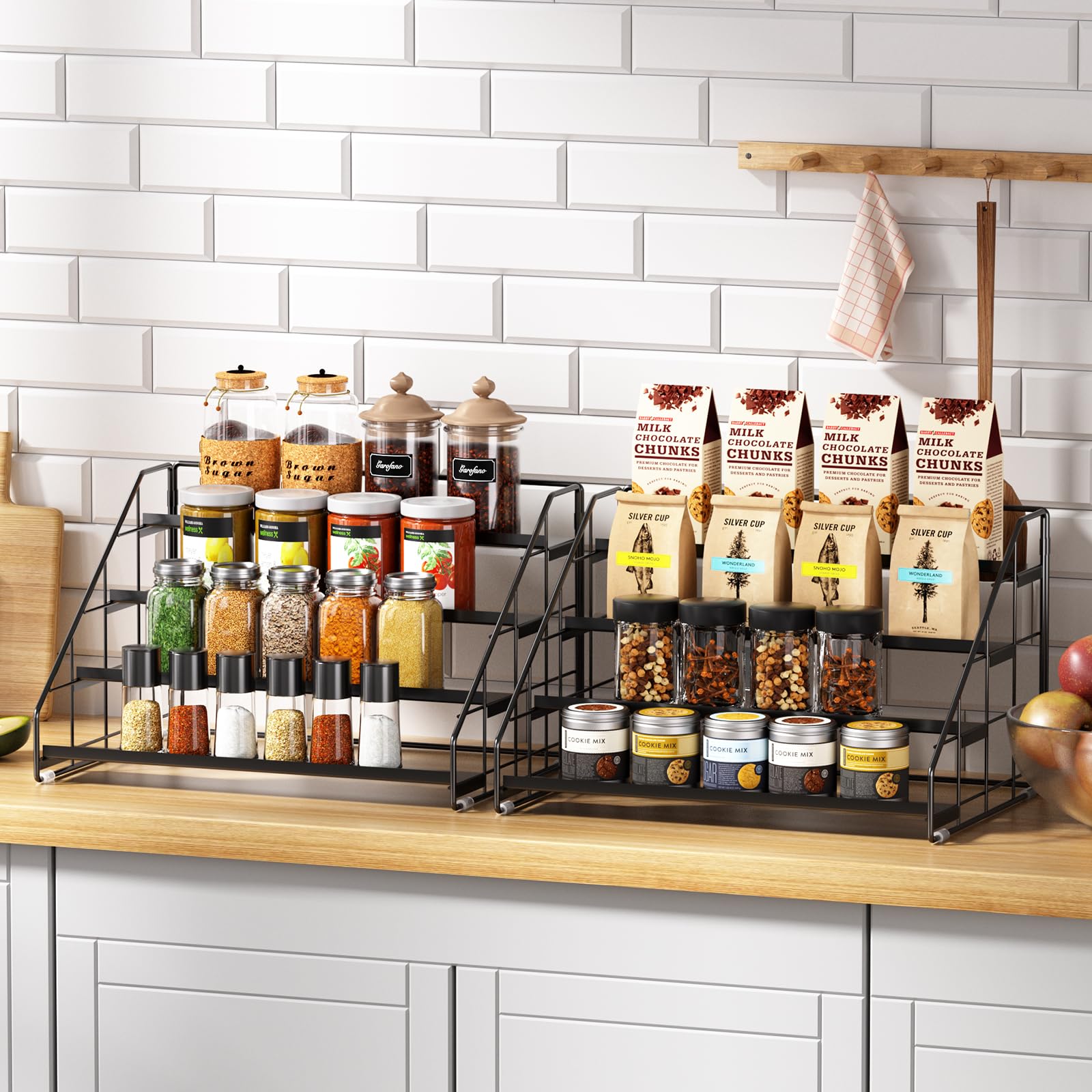 Amazon.com: GIGIFTREE 4 Tiered Spice Rack Organizer, 2 Pack Spice Rack ...