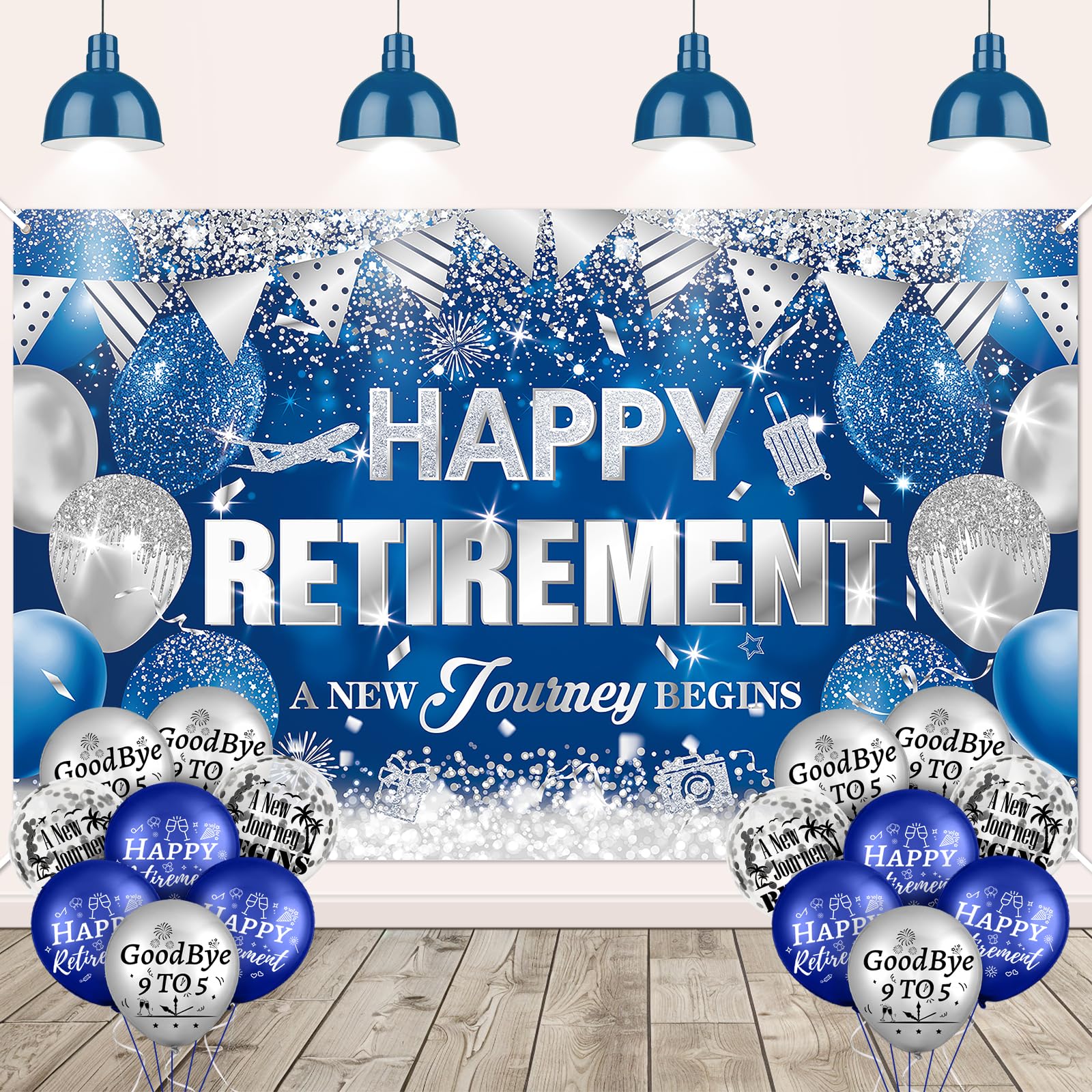 Amazon.com: Blue Retirement Party Decorations for Men Women Navy Blue ...