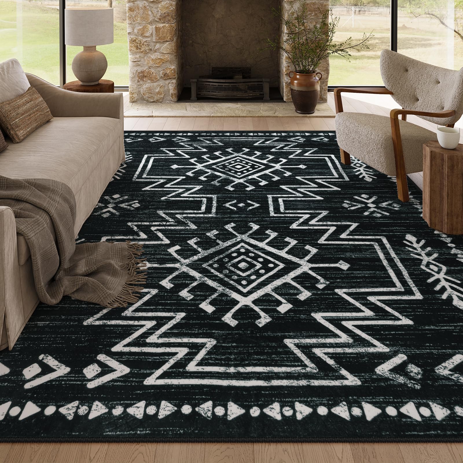 Amazon.com: Lahome 8x10 Western Area Rugs for Living Room, Washable ...