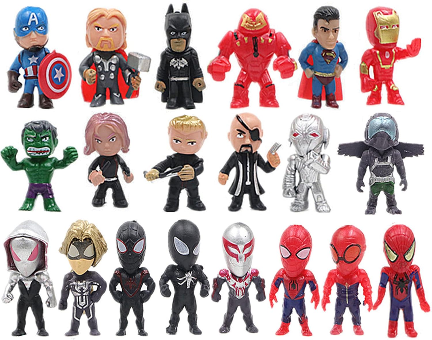 Amazon.com: Superhero Boy Mini Toy Figures Birthday Party cupcake ...