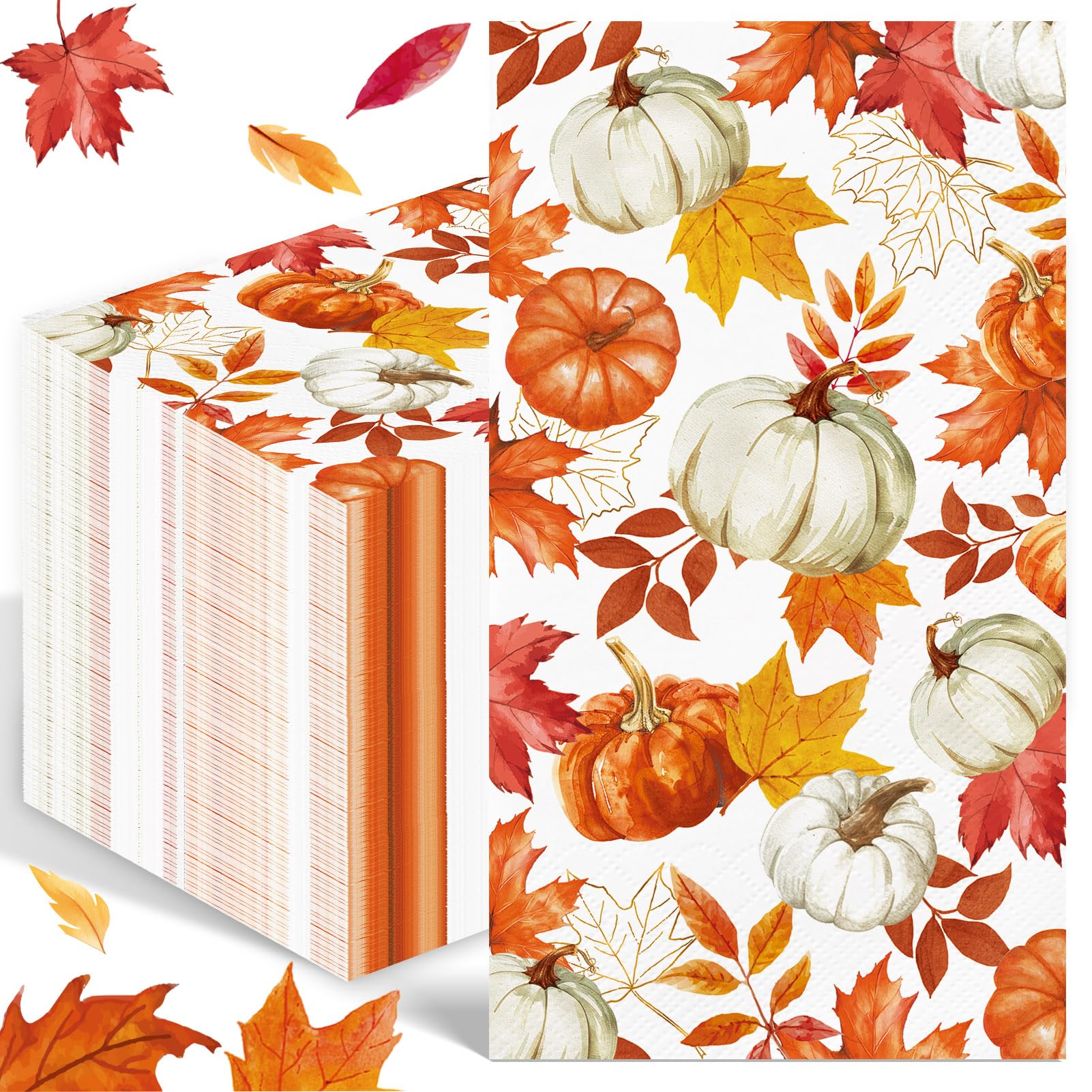 Amazon.com: 100PCS Fall Paper Napkins Thanksgiving Napkins 3 Ply Autumn ...