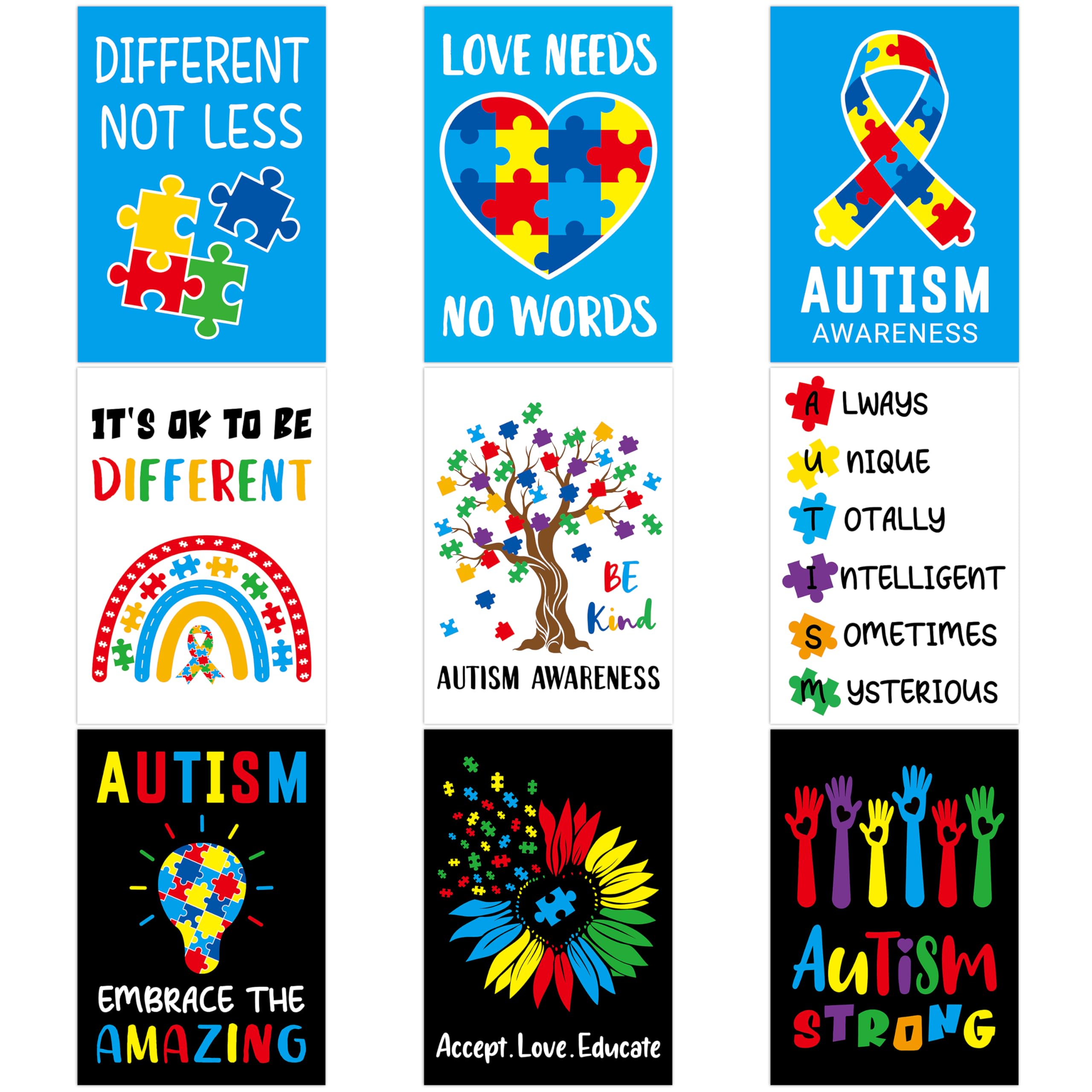 Snapklik.com : Autism Awareness Poster Set - 9Pcs Autism Awareness ...