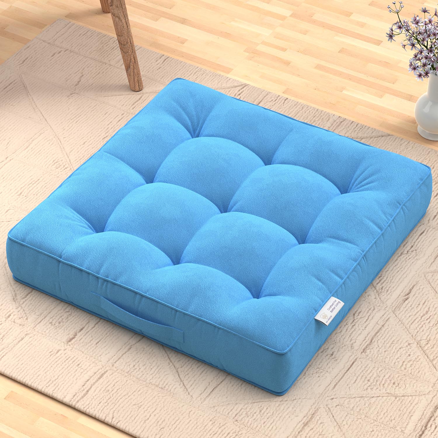 Buy MY ARMOR Floor Cushions 40x40x8 Cm, Chair Cushions for Sitting ...