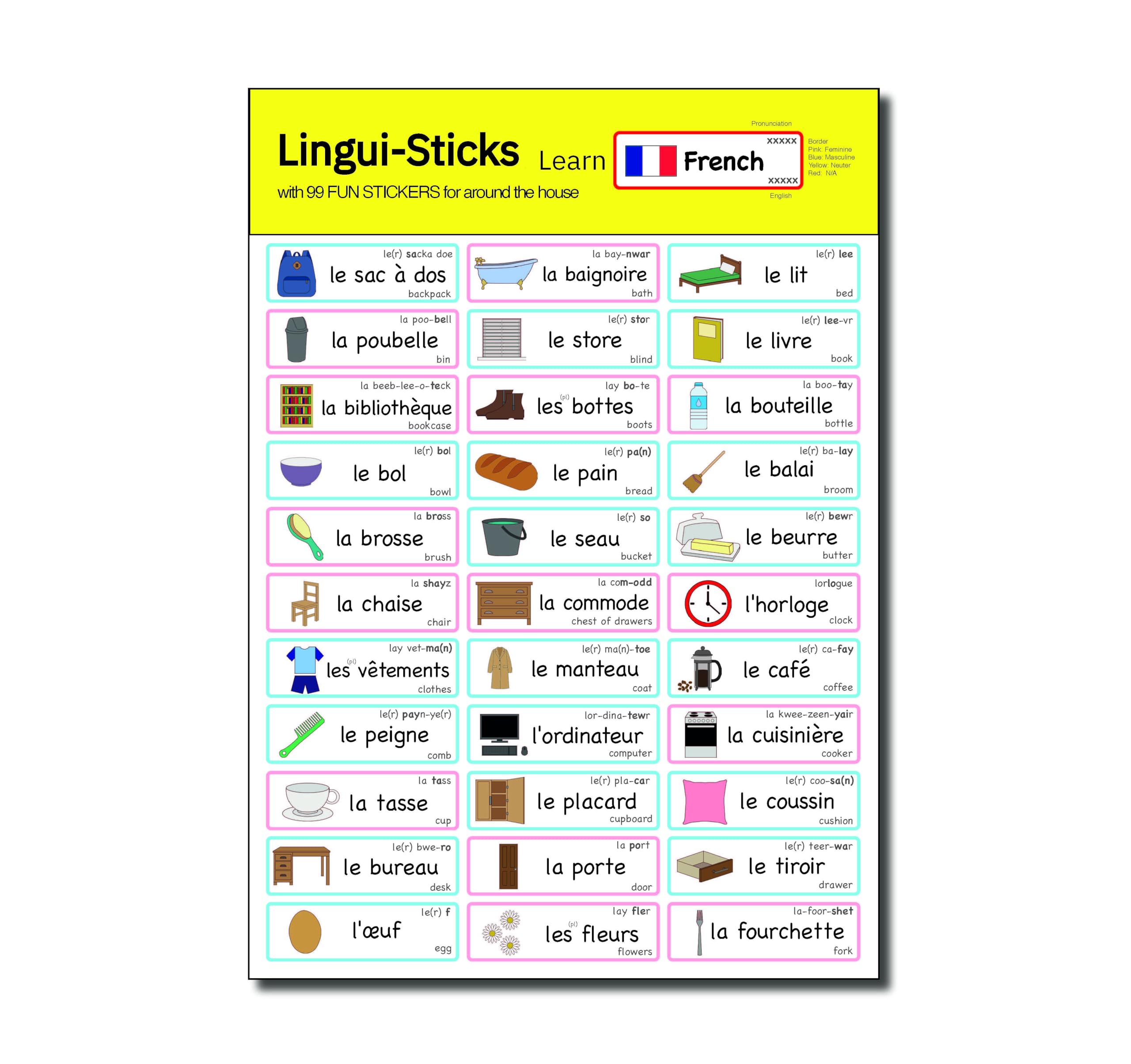 Lingui-Sticks Language Learning Stickers - Educational Stickers to ...