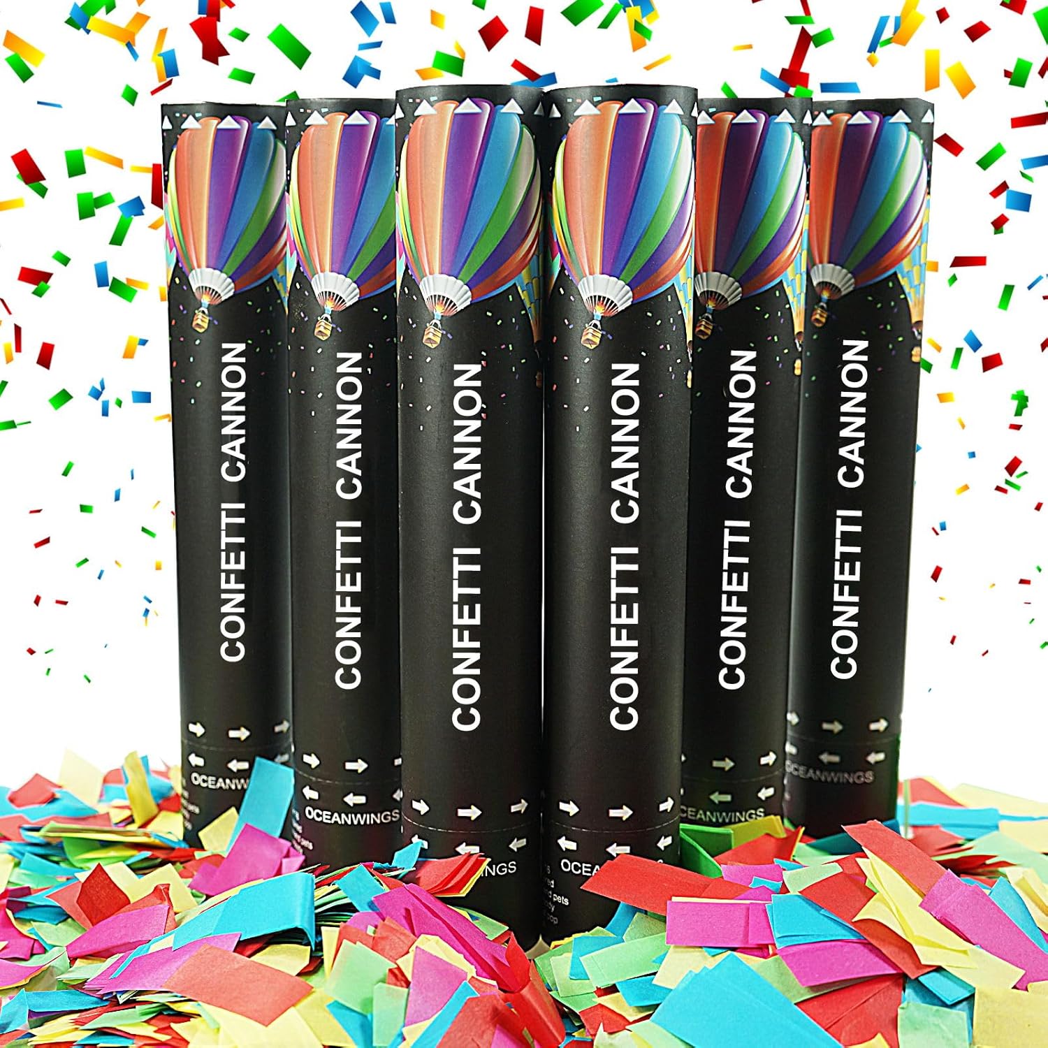Amazon.com: Biodegradable Confetti Cannon Easy Clean - 6 Pack Party Poppers Confetti Shooters ...