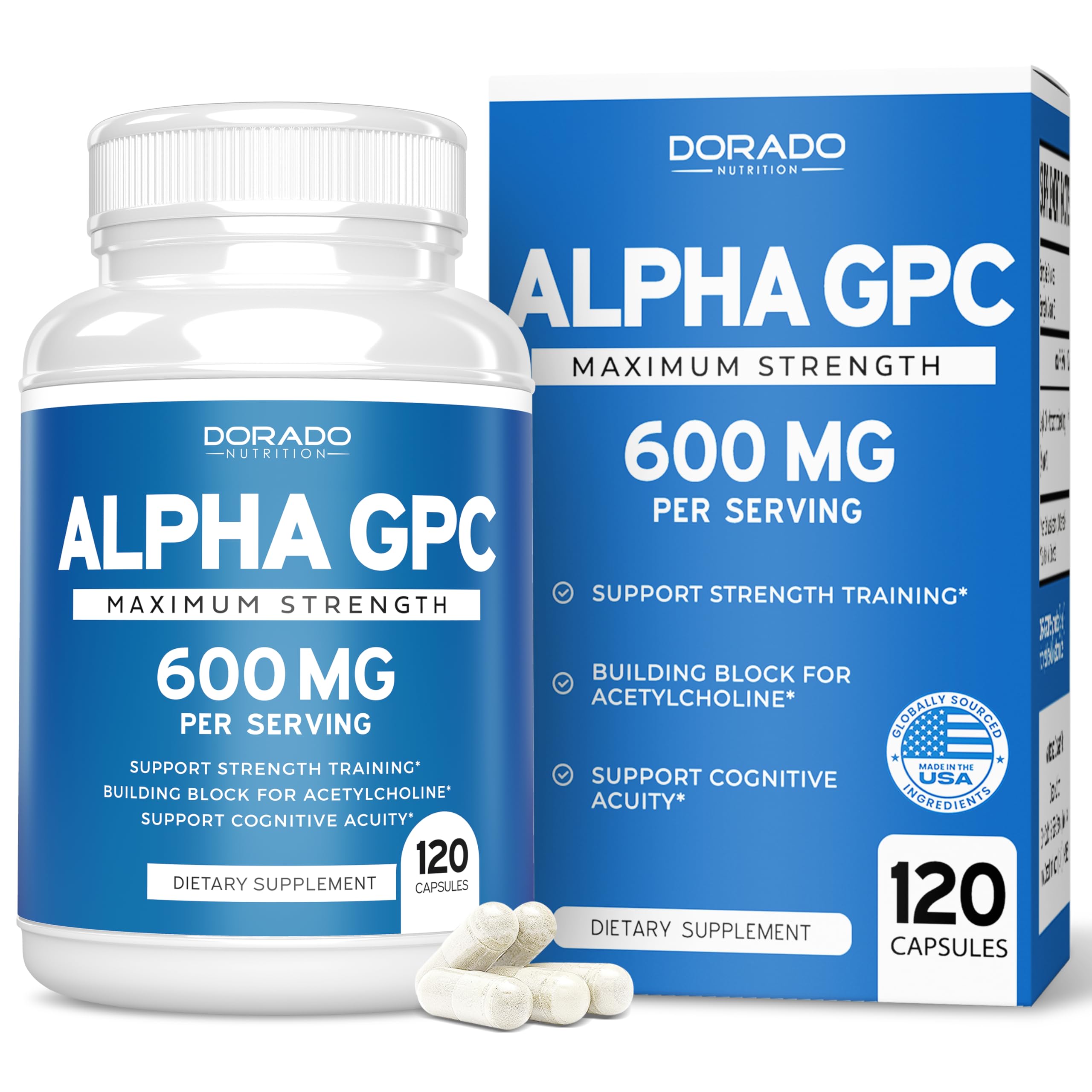 Amazon.com: Alpha GPC Choline Capsules - 120 Count, 600mg Servings ...