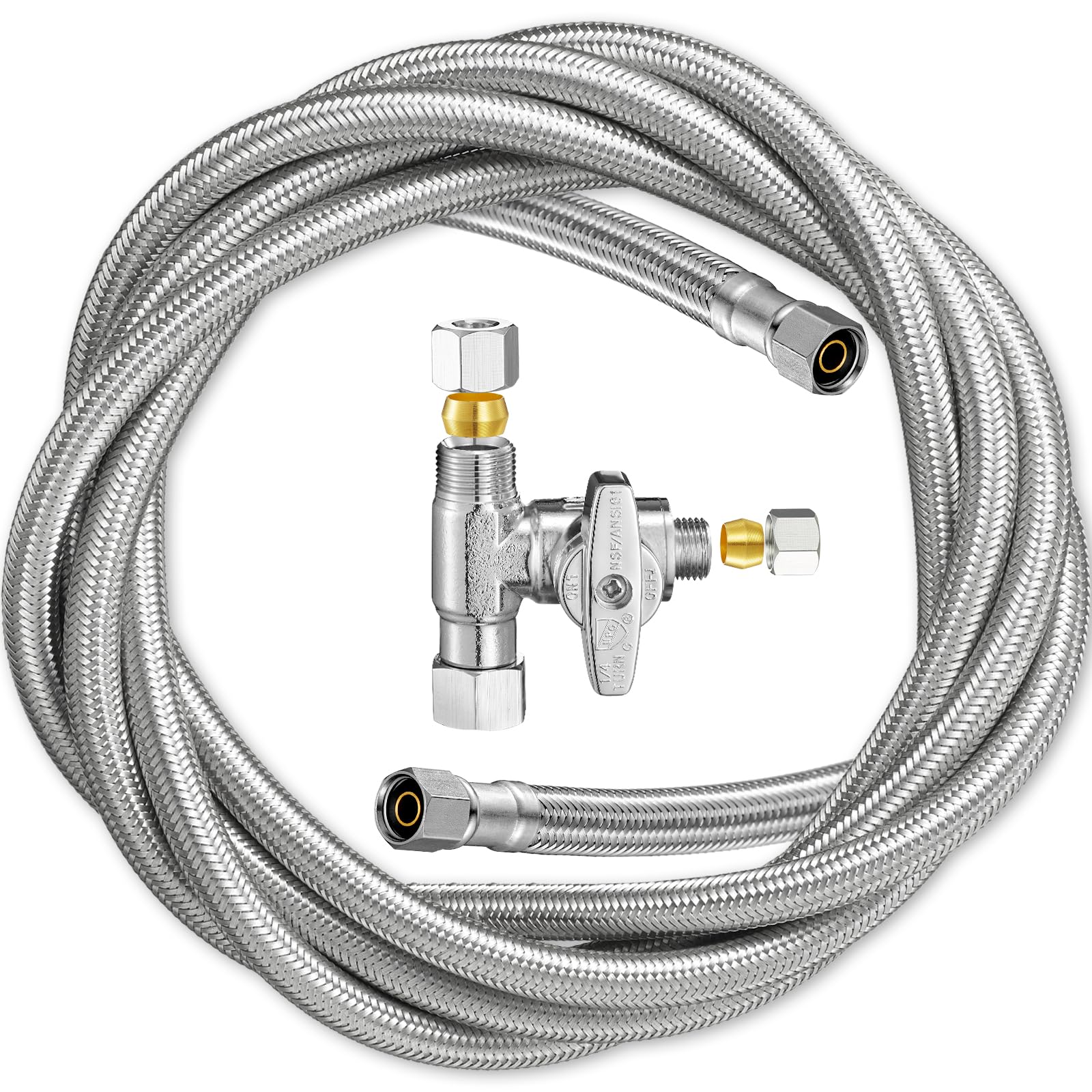 Amazon.com: Refrigerator Ice Maker Water Line Kit - 18' Braided ...