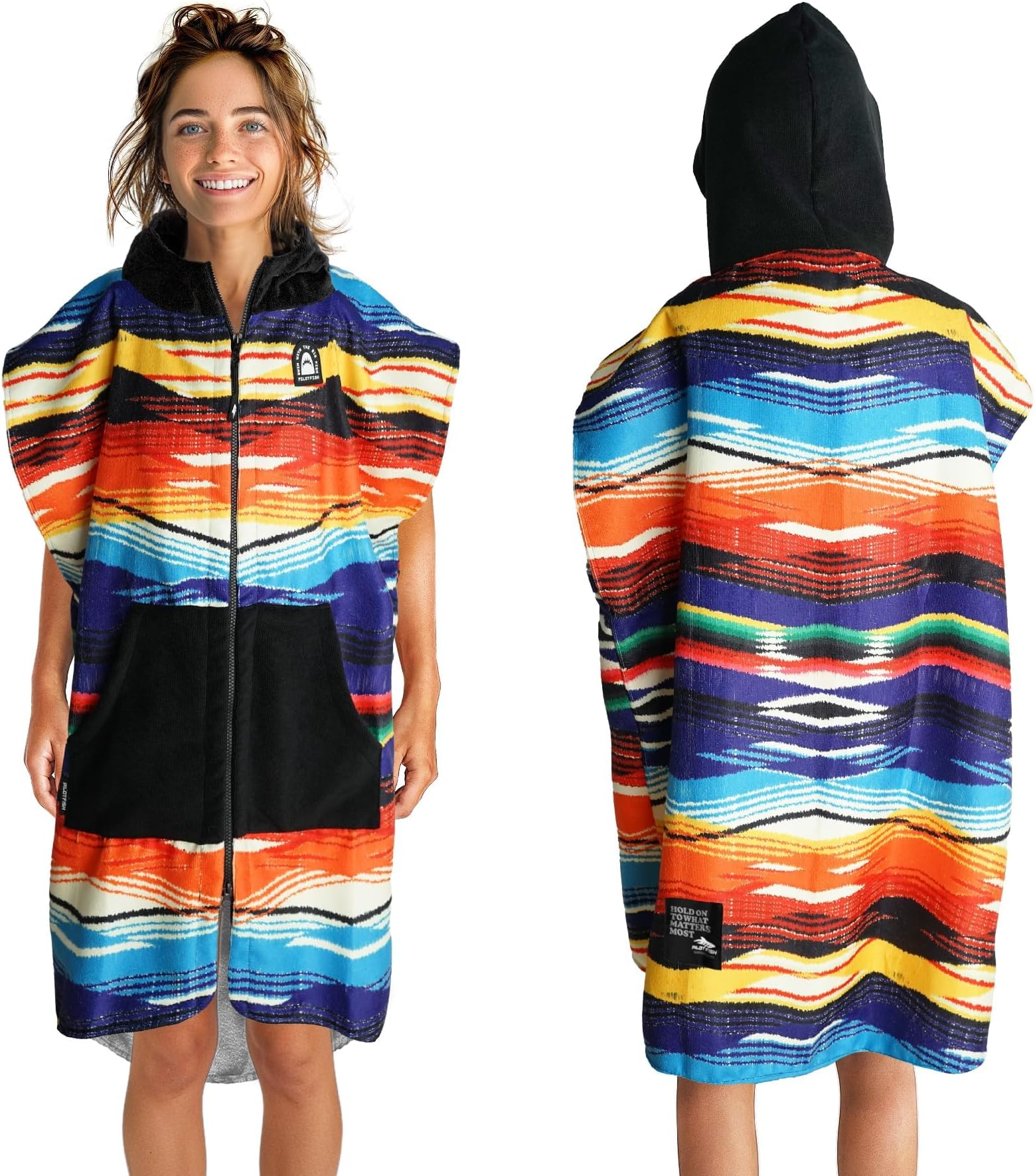 Amazon.com: Pilotfish Surf Poncho Hooded Changing Robe, Soft Cover-Up ...