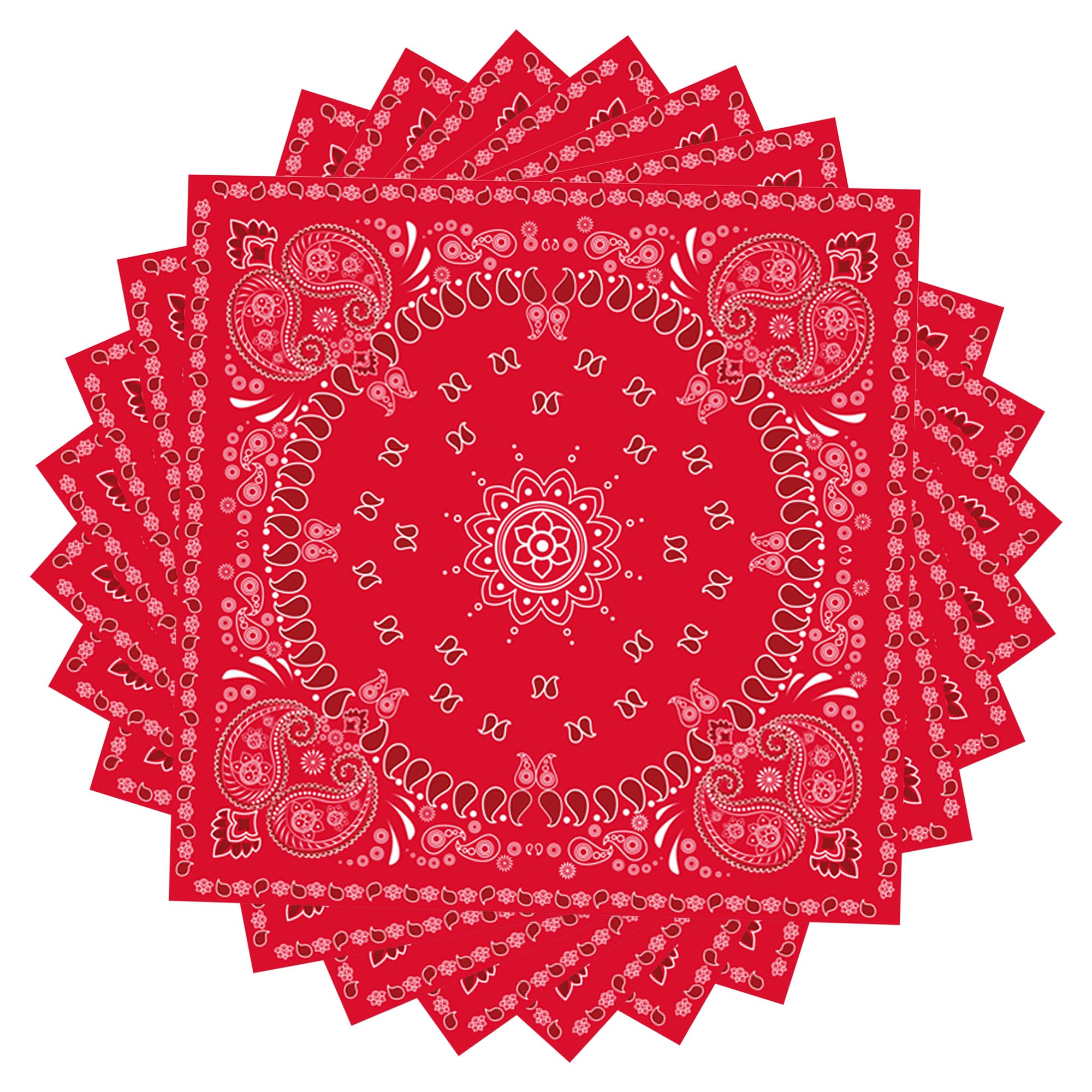 Amazon.com: 40Pcs Red Bandana Western Paper Napkins Red Bandana ...