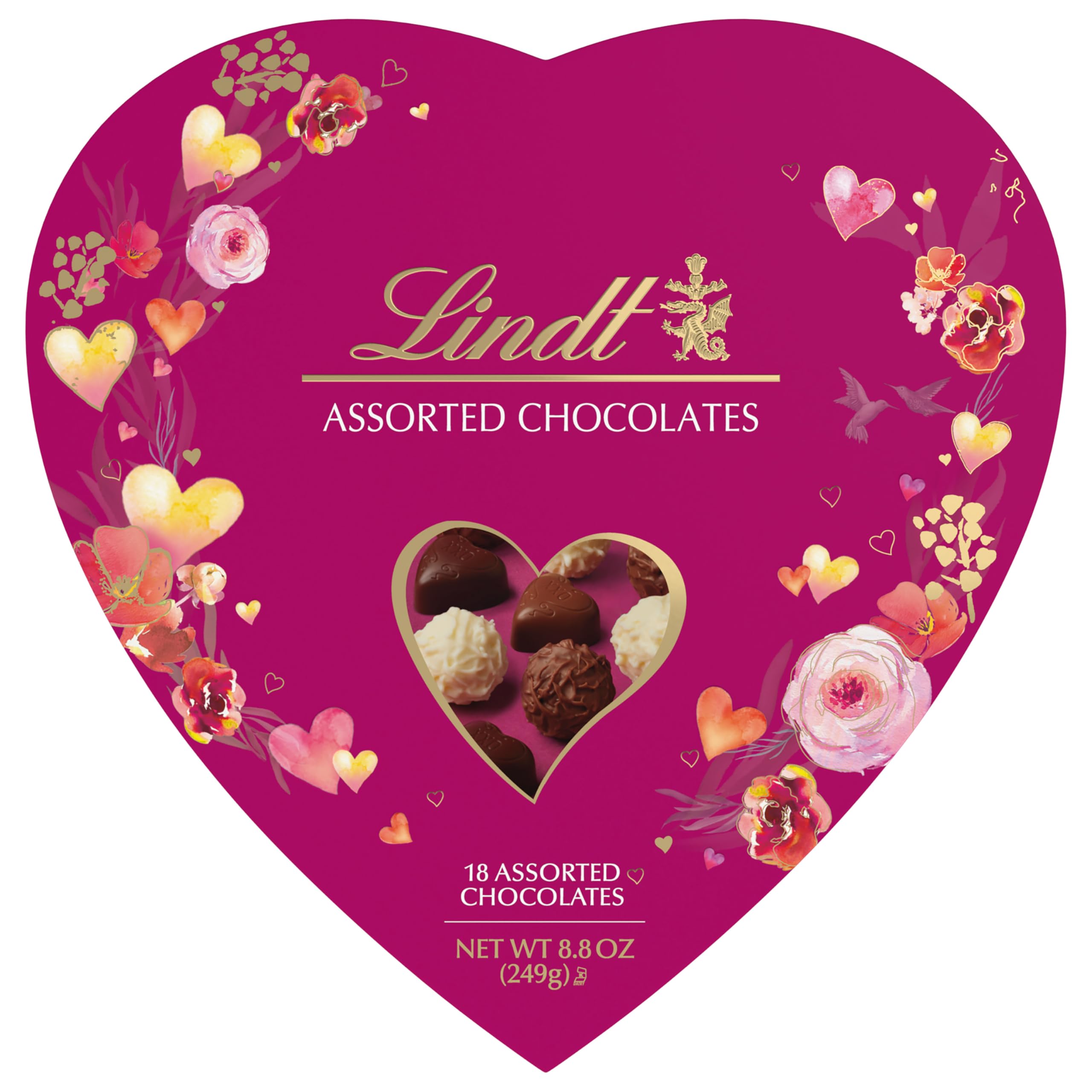 Amazon.com: Lindt Valentine's Classic Heart Assorted Gourmet Chocolate ...