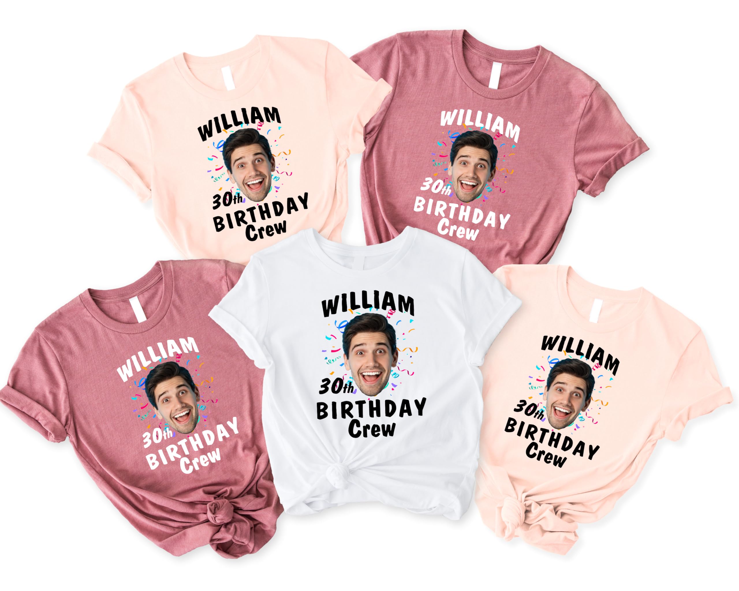 Amazon.com: Custom Birthday Party T-Shirts – Personalized Crew Shirts ...