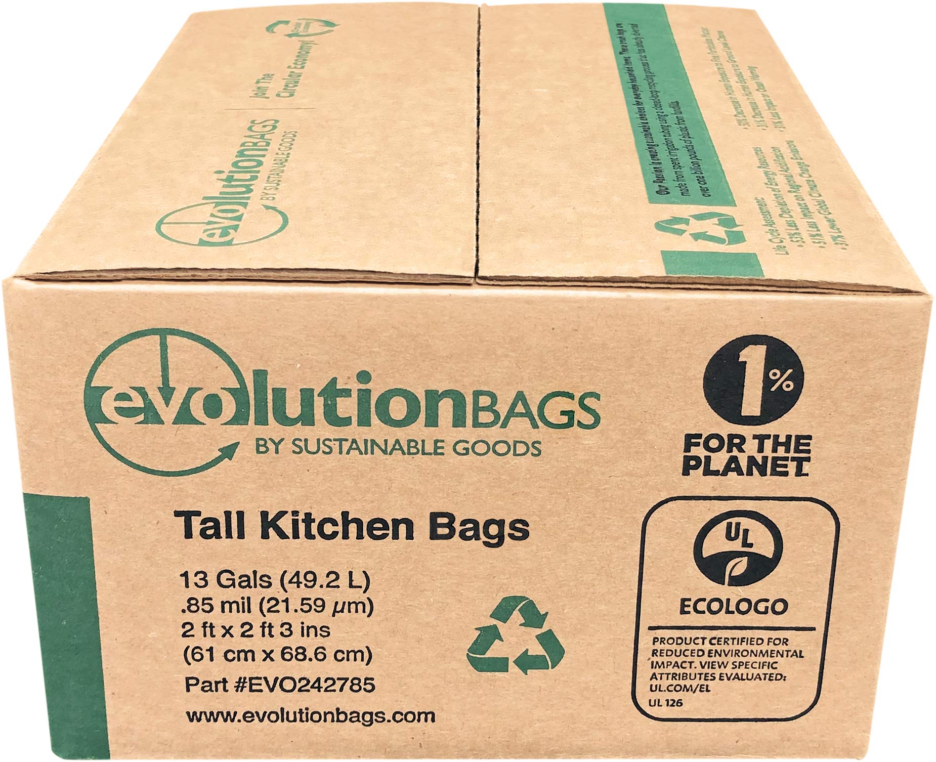 **NEW** Evolution Trash Bag Tall Kitchen DRAWSTRING, 100 bags/box, made ...