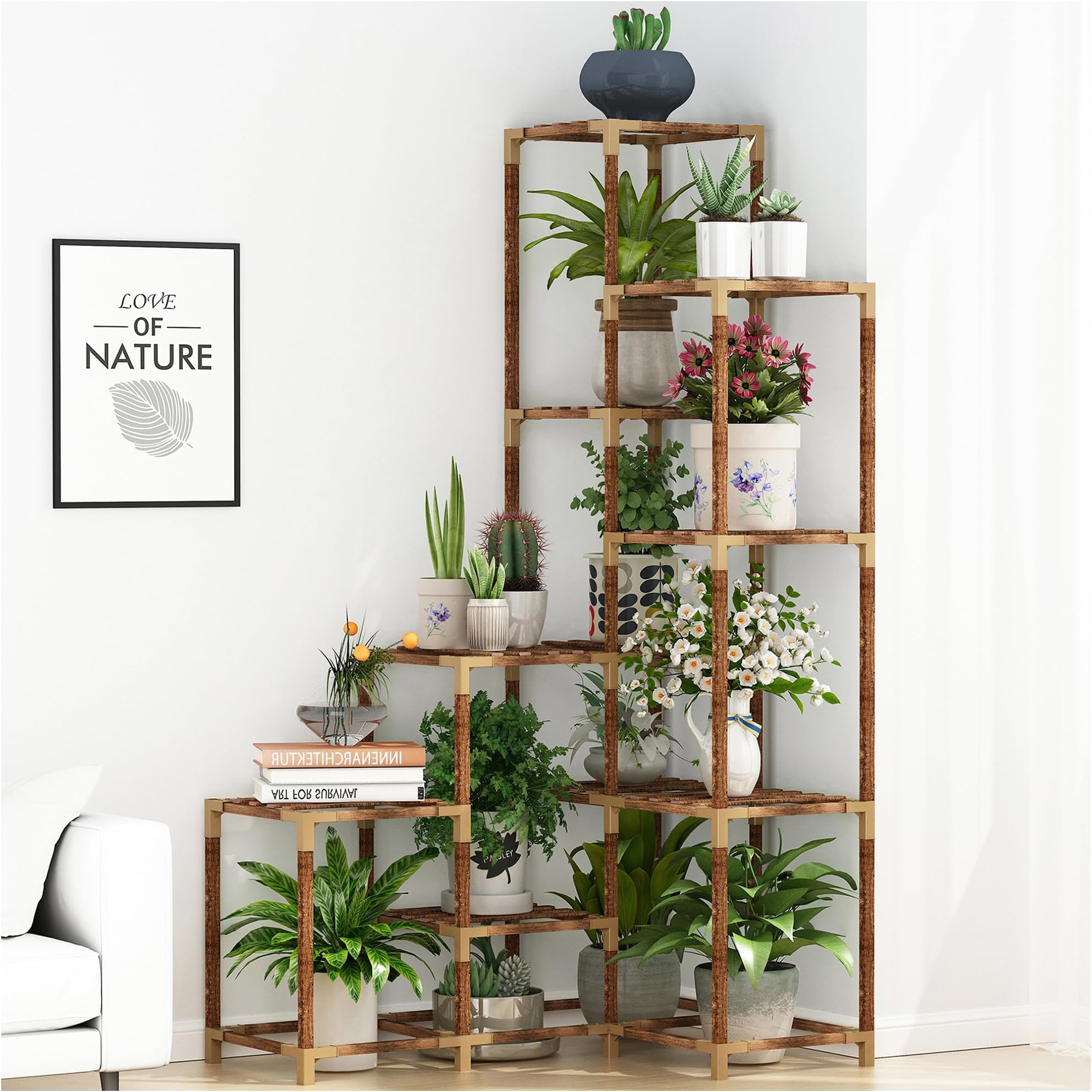 Amazon.com: Magshion Wooden Flower Stands Plant Display Rack Choose 3 4 ...