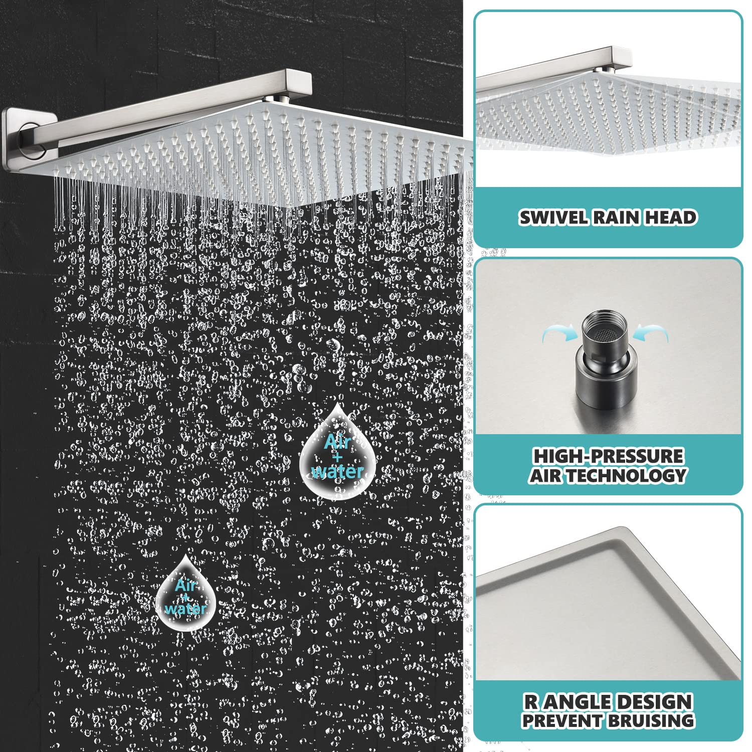 Shower Faucet Set Complete/Shower Systems with Rain Shower and Handheld ...