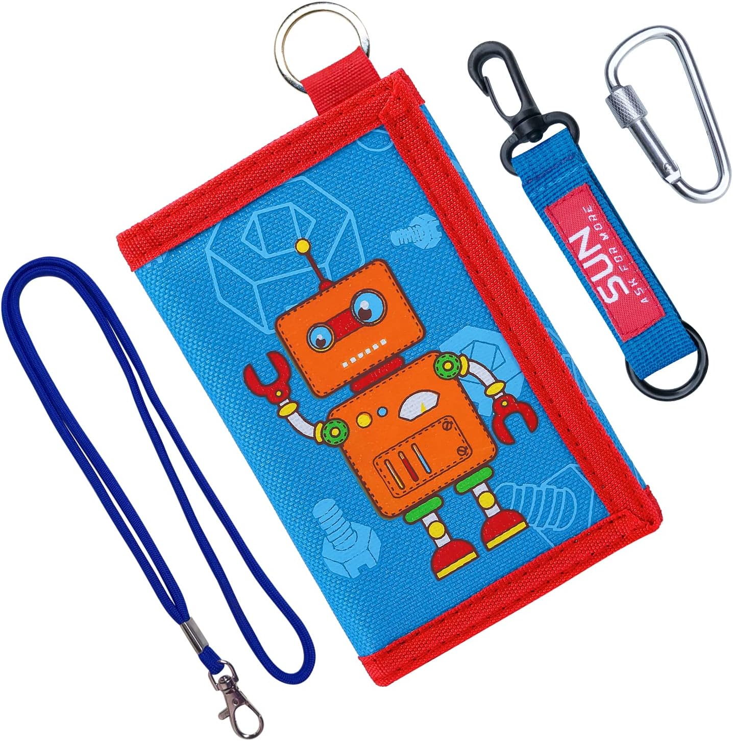 Amazon.com: Leehoom Canvas Trifold Wallets with Zipper Pocket，Kids ...