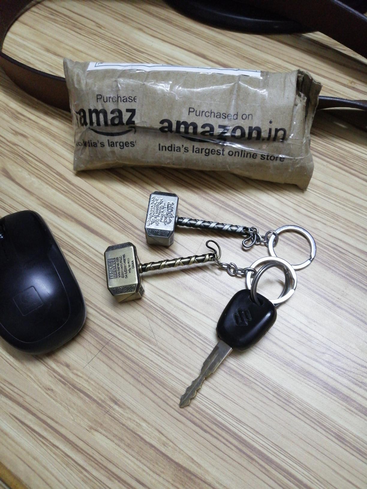 Boosty® Thor Hammer Keychain Combo Set – Silver & Gold Miniature ...