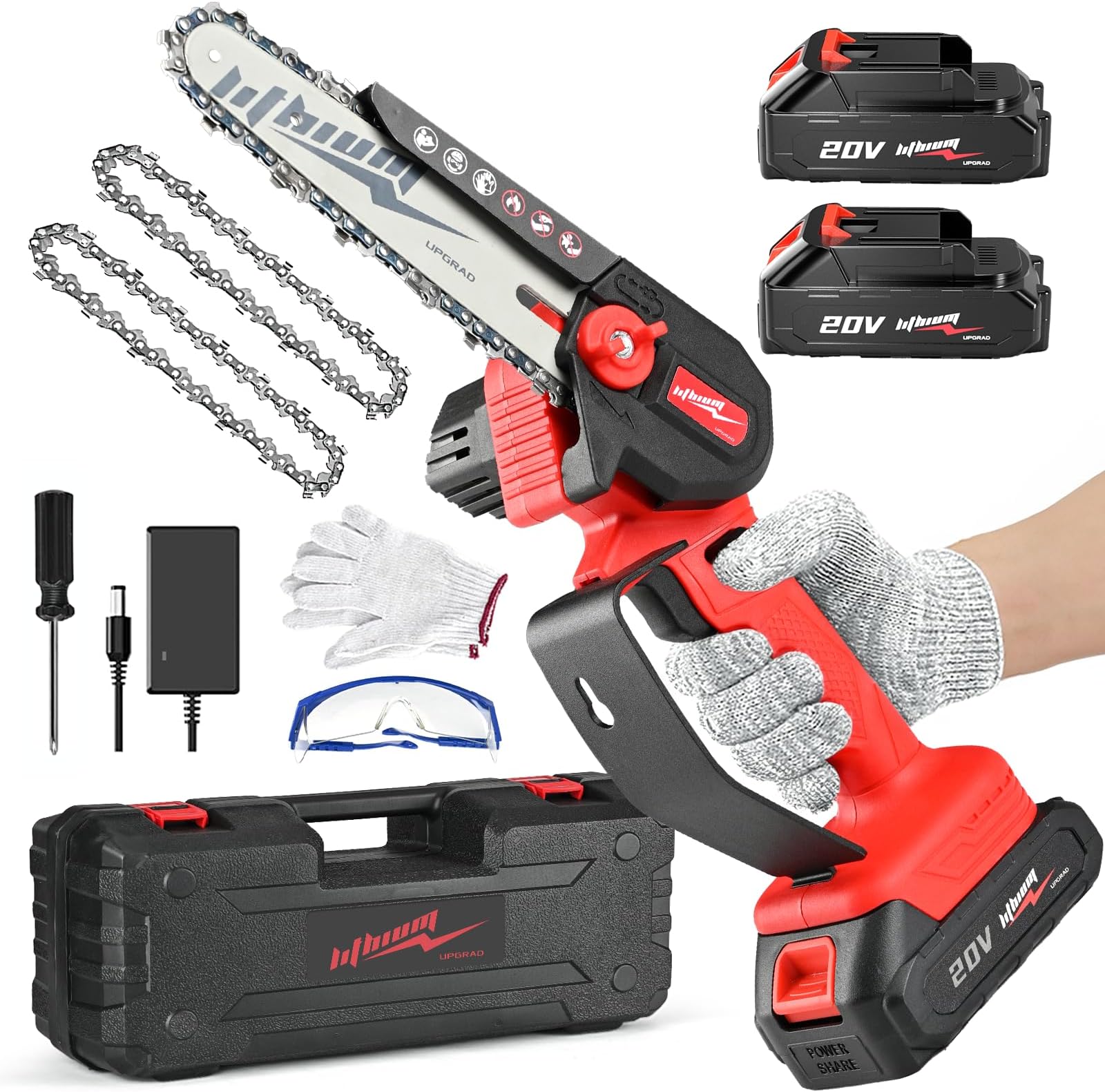 Amazon.com: 6-Inch Mini Electric Chainsaw Cordless - Handheld Portable ...