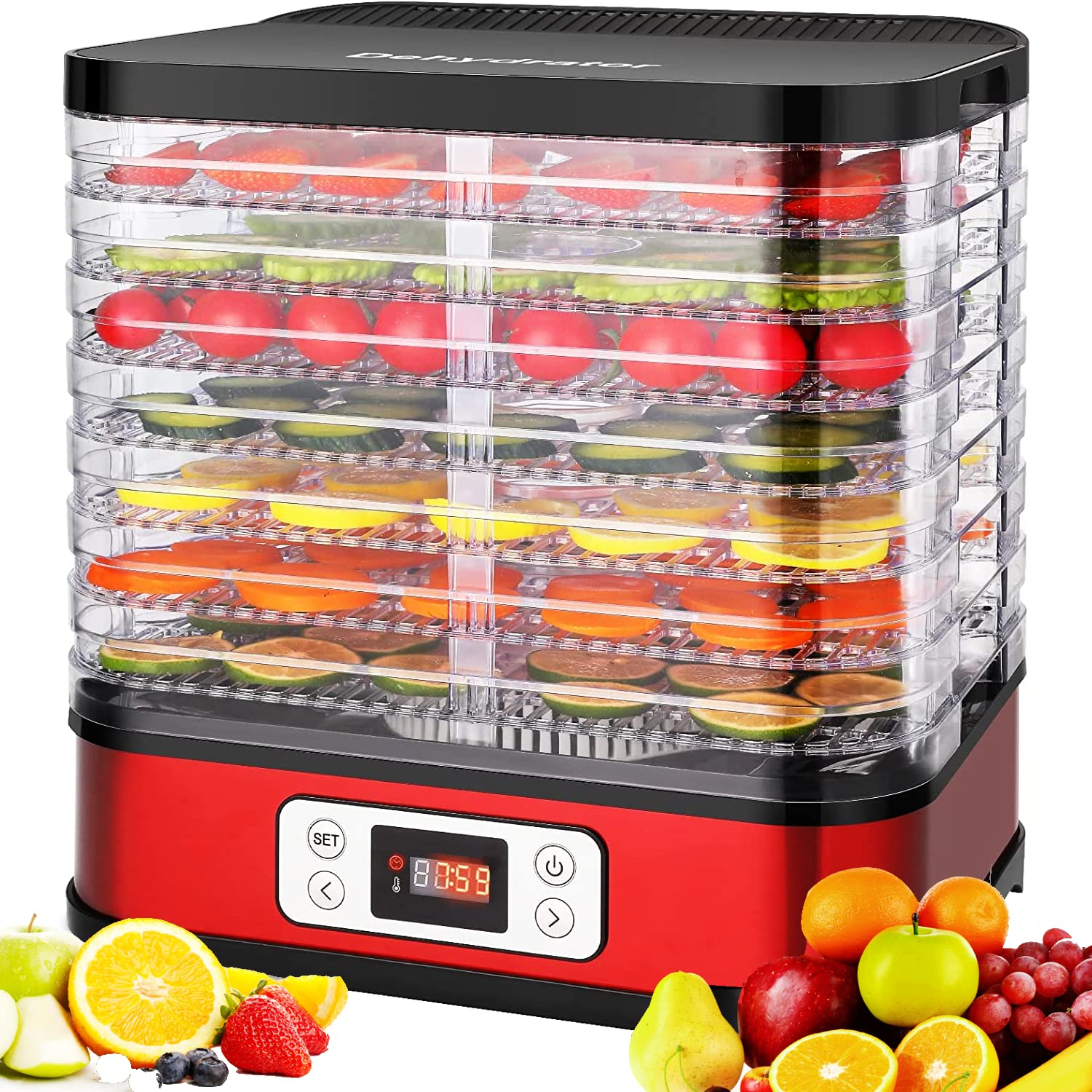Food Dehydrator Machine, 400W 8 Trays Dehydrators for Food and Jerky ...