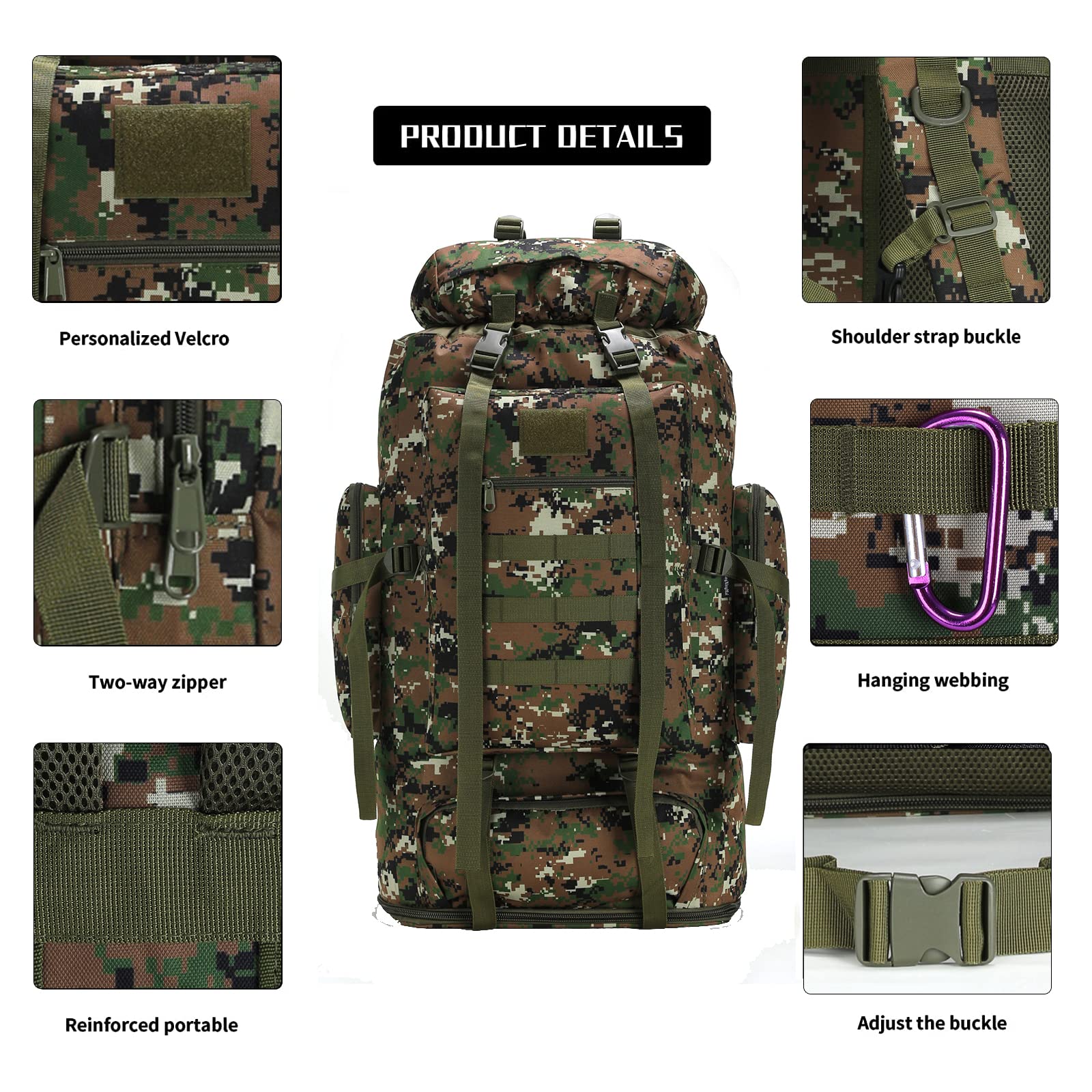 Snapklik.com : Hiking Backpack For Men 70L/100L Camping Backpack ...