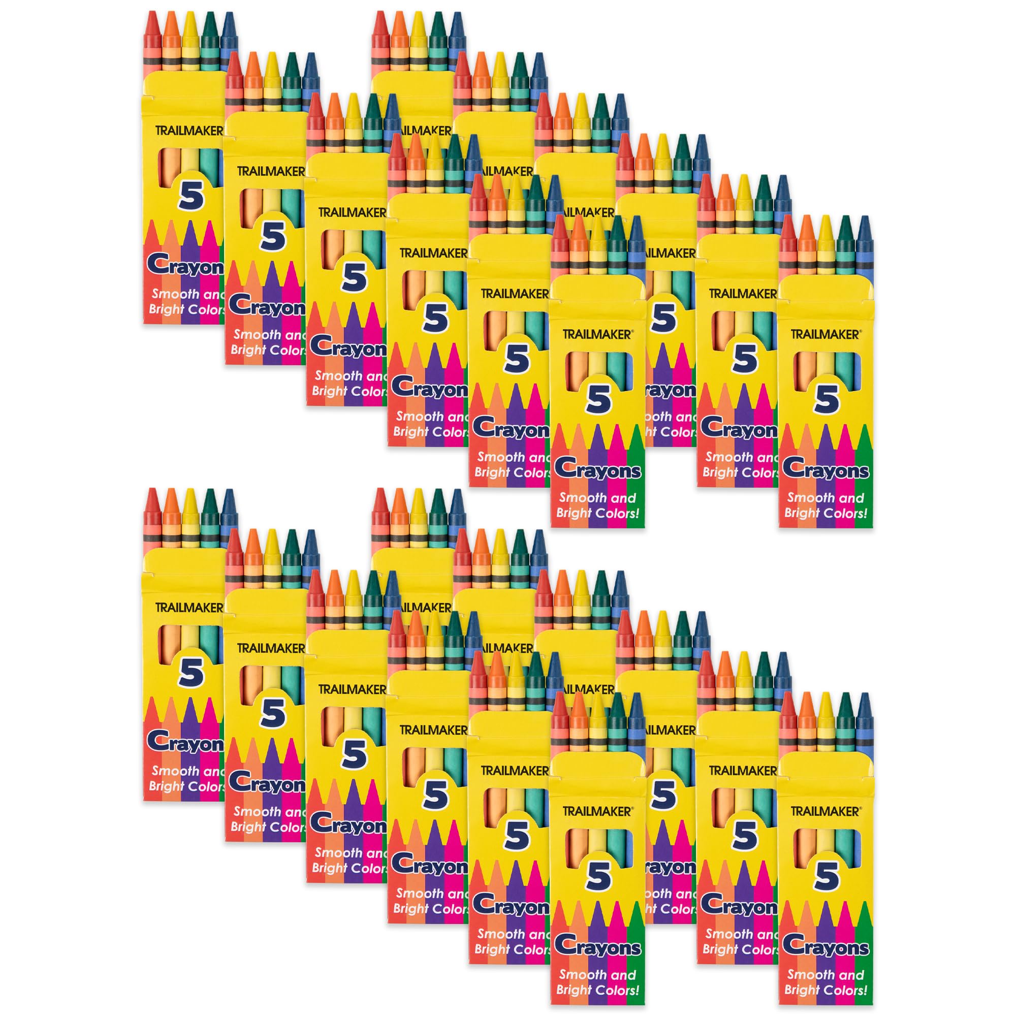Amazon.com: Trail maker 5 Pack Crayons Bulk Washable Beeswax Bright ...