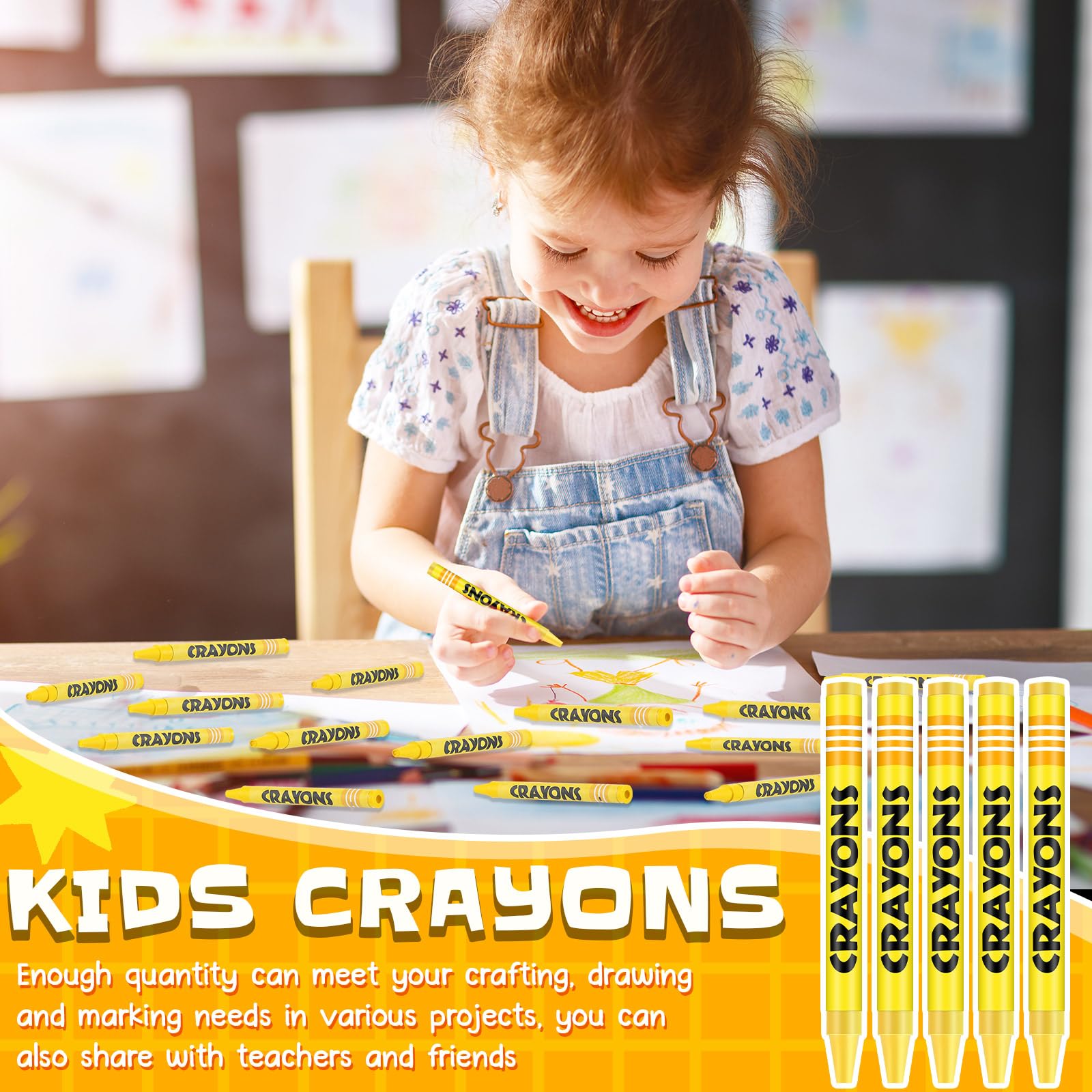 Snapklik.com : Tenceur 100 Pcs Single Color Crayons Bulk Crayons ...
