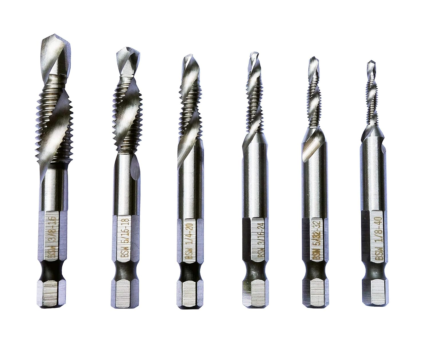Imperial Units HSS 4341 Combination Drill And Tap Bit Set Fractional Imperial Units HSS 4341 Combination Drill And Tap Bit Set Fractional