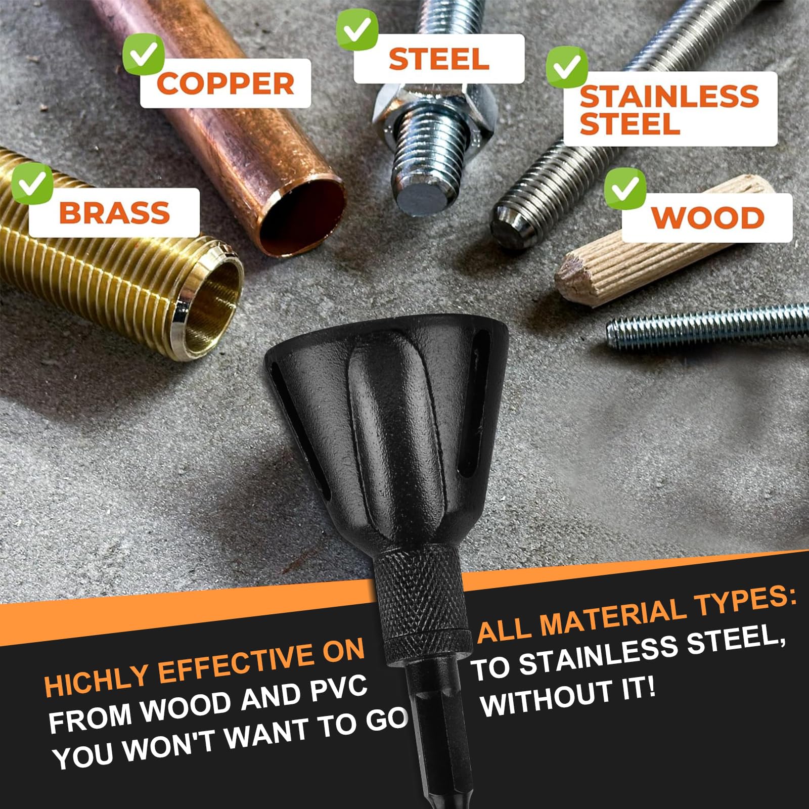 Snapklik.com : 1/8"-3/4" Deburring External Chamfer Tool, Tungsten ...