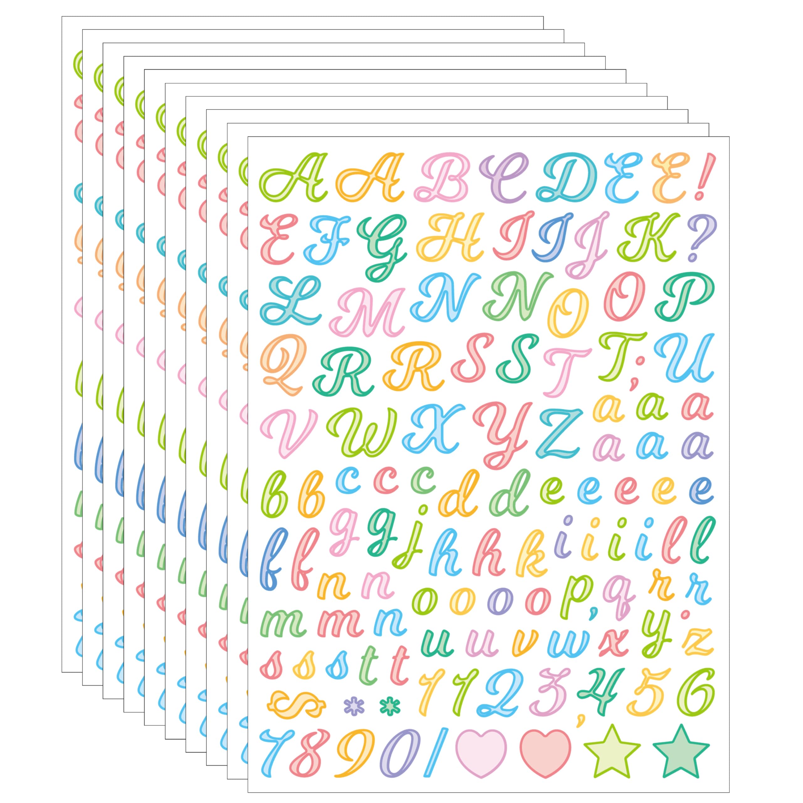 Amazon.com: 10 Sheet Cursive 1/2 Inch Small Letter Stickers, 1180Pcs 0. ...