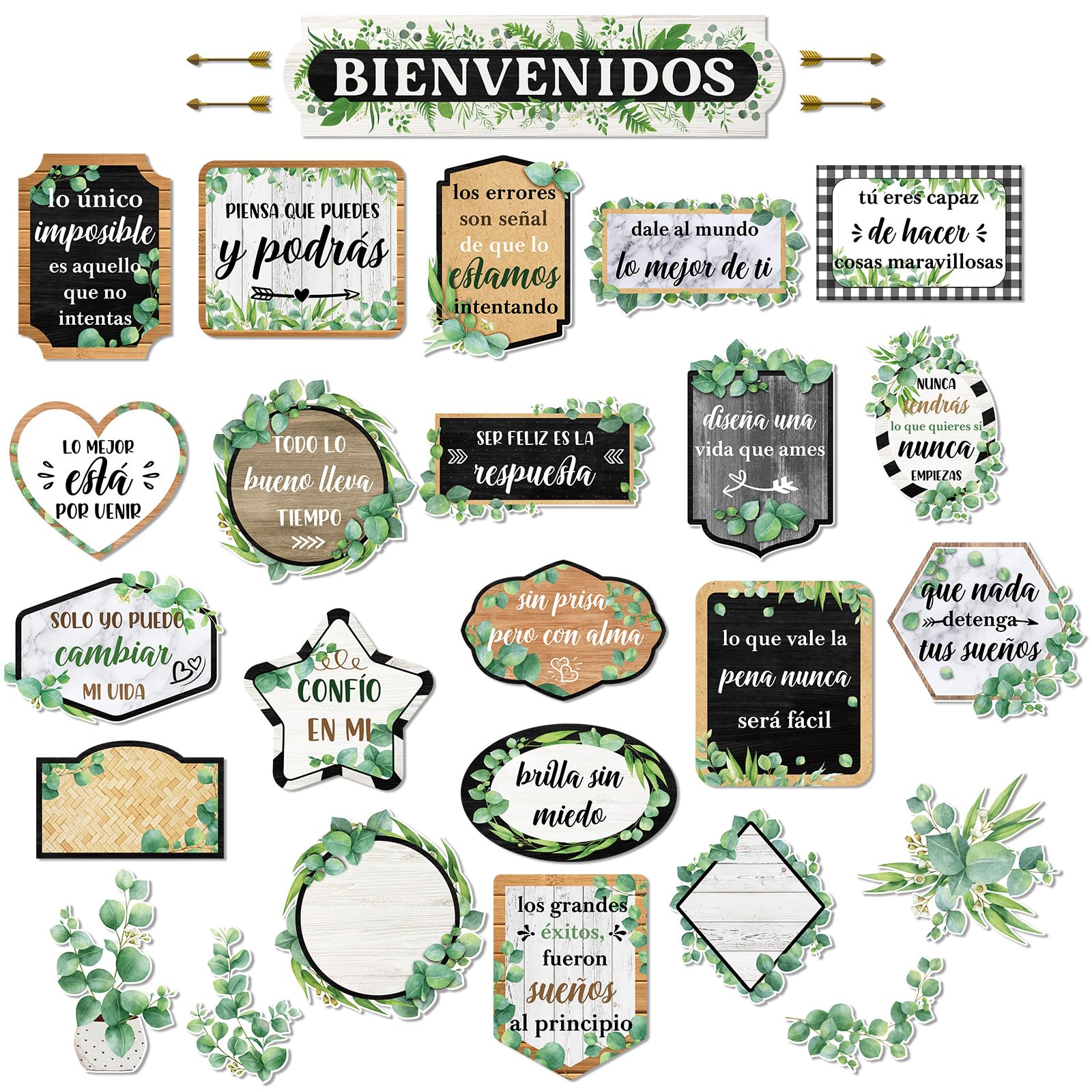 Pasimy 24 Pieces Inspirational Posters In Spanish Bienvenidos Classroom ...