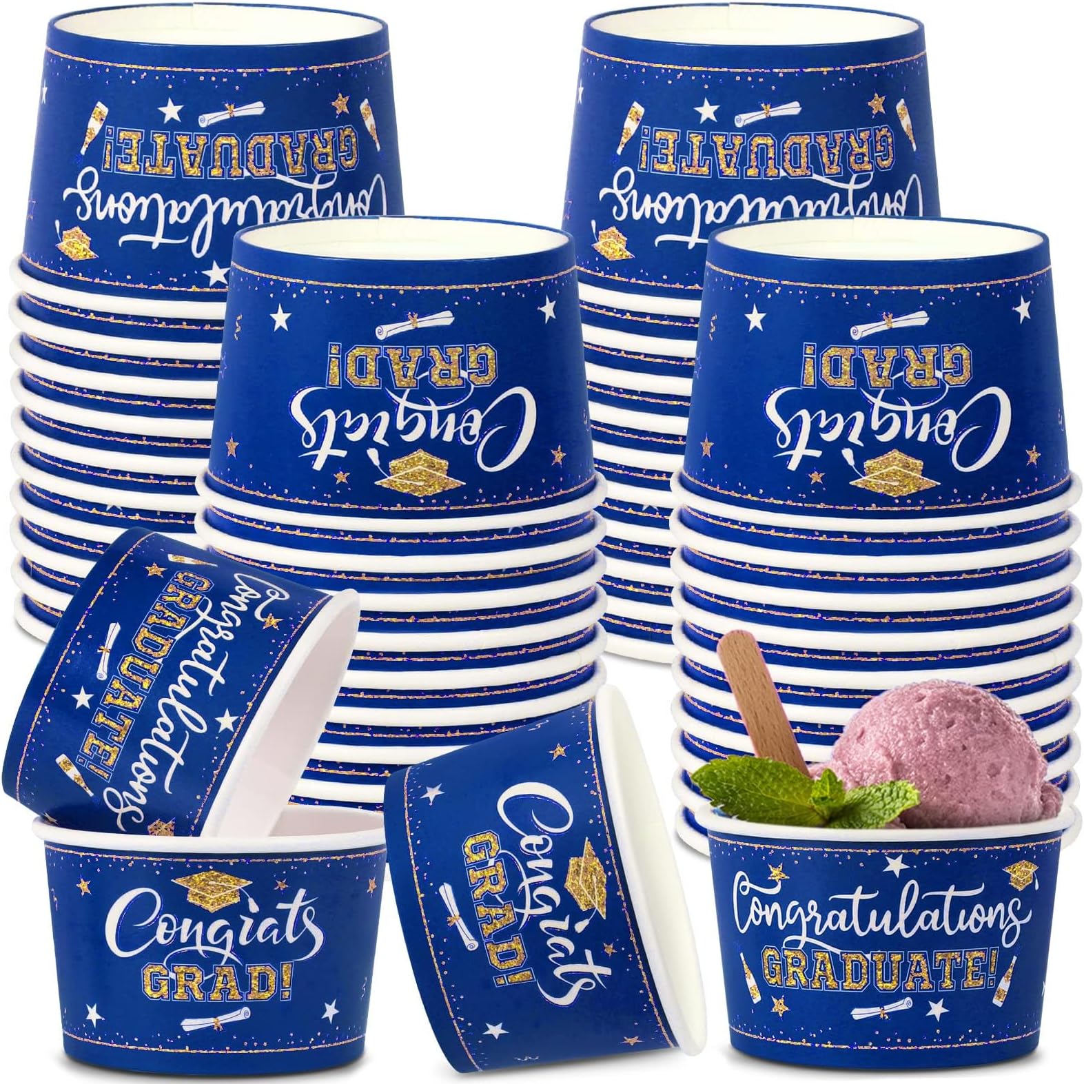 Amazon.com: Gift Boutique 48 Count Graduation Treat Snack Cups Congrats ...