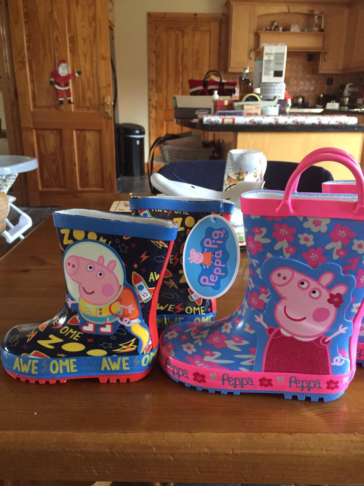 Peppa Pig Wellies For Girls | Childrens Flower Easy-On Handles Pink ...