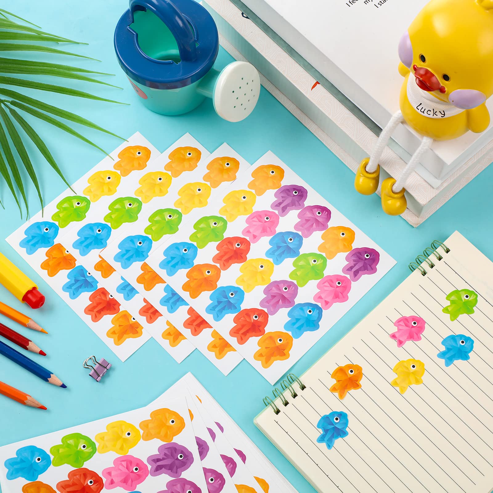 Snapklik.com : 27 Sheets 540 Pcs Fish Stickers For Kids Colorful ...