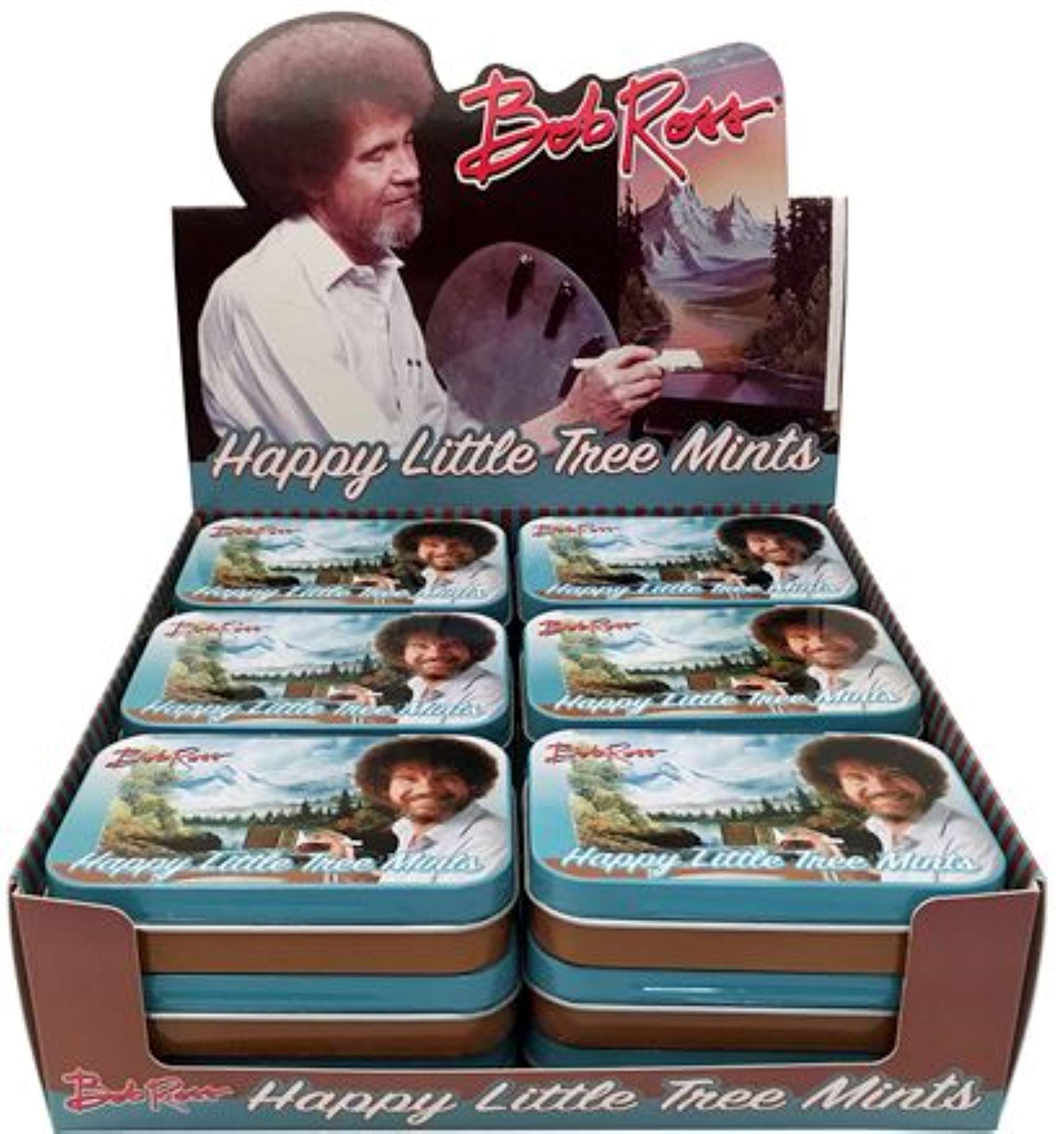 Amazon.com : Bob Ross Mints Happy Little Tree Candy Collectible Tin ...