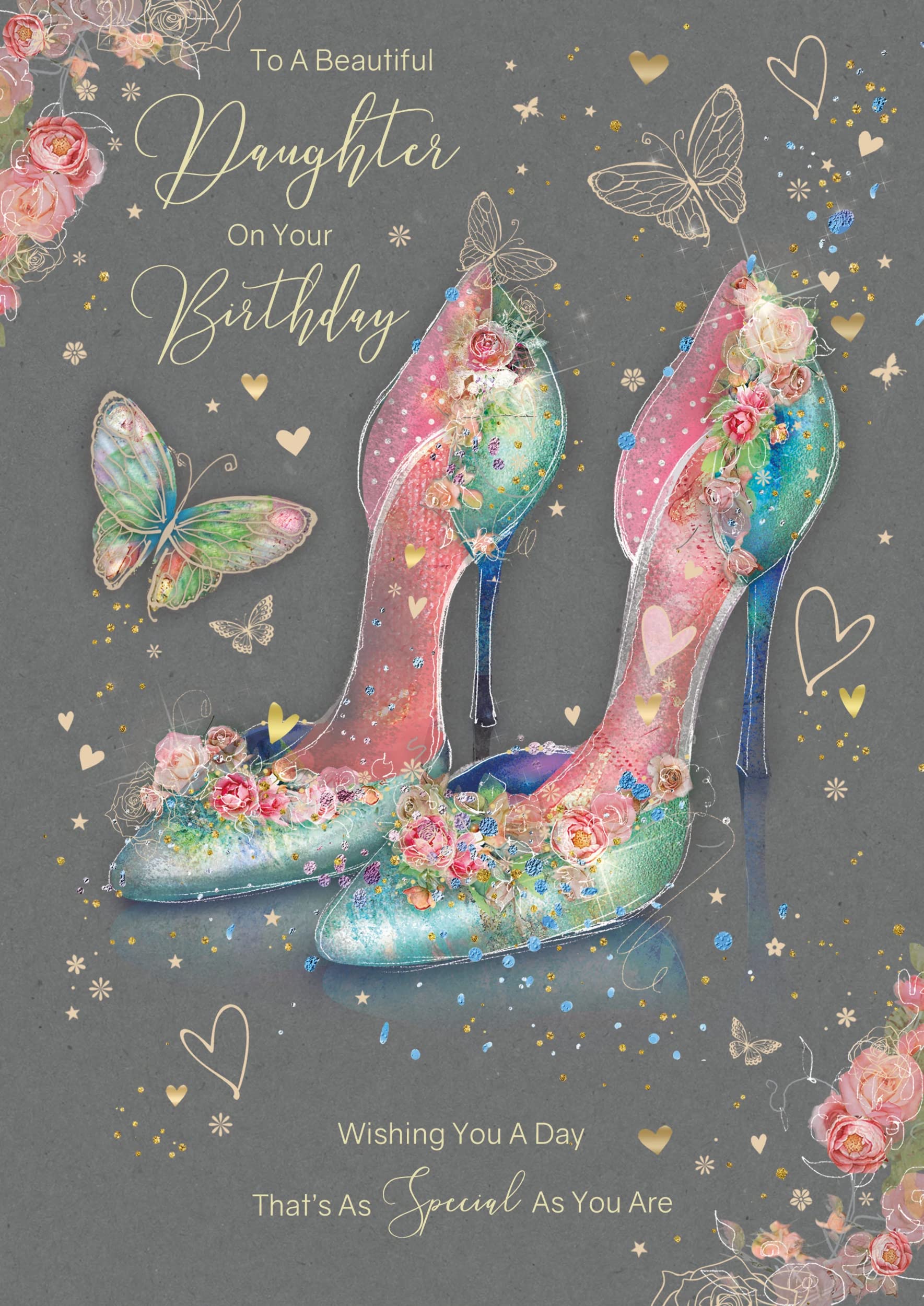 Cherry Orchard Stunning Daughter Birthday Card Gold Foil and Glitter ...