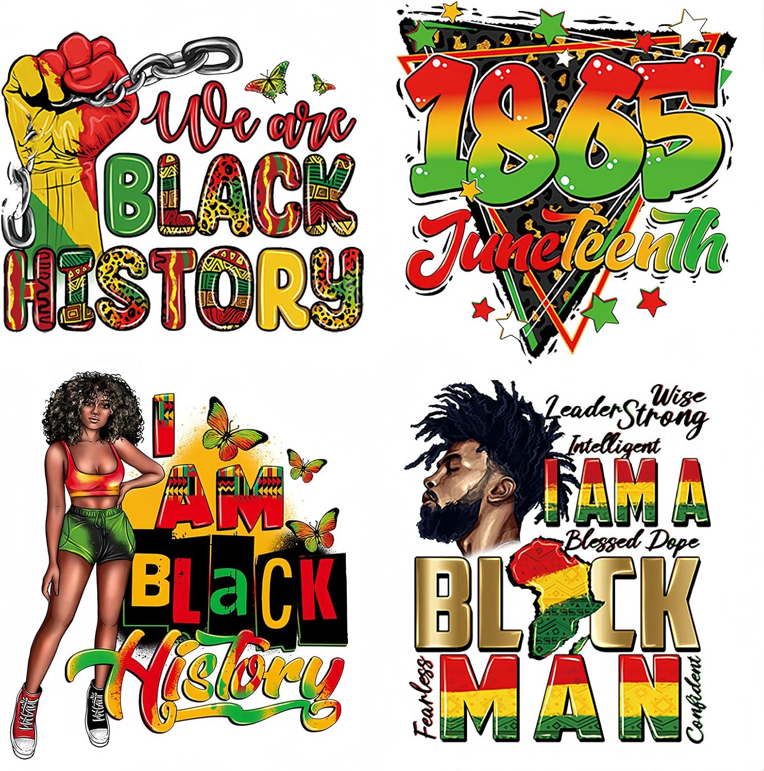 Amazon.com: 4 Pcs Juneteenth Iron On Patches for Clothing Black Men ...