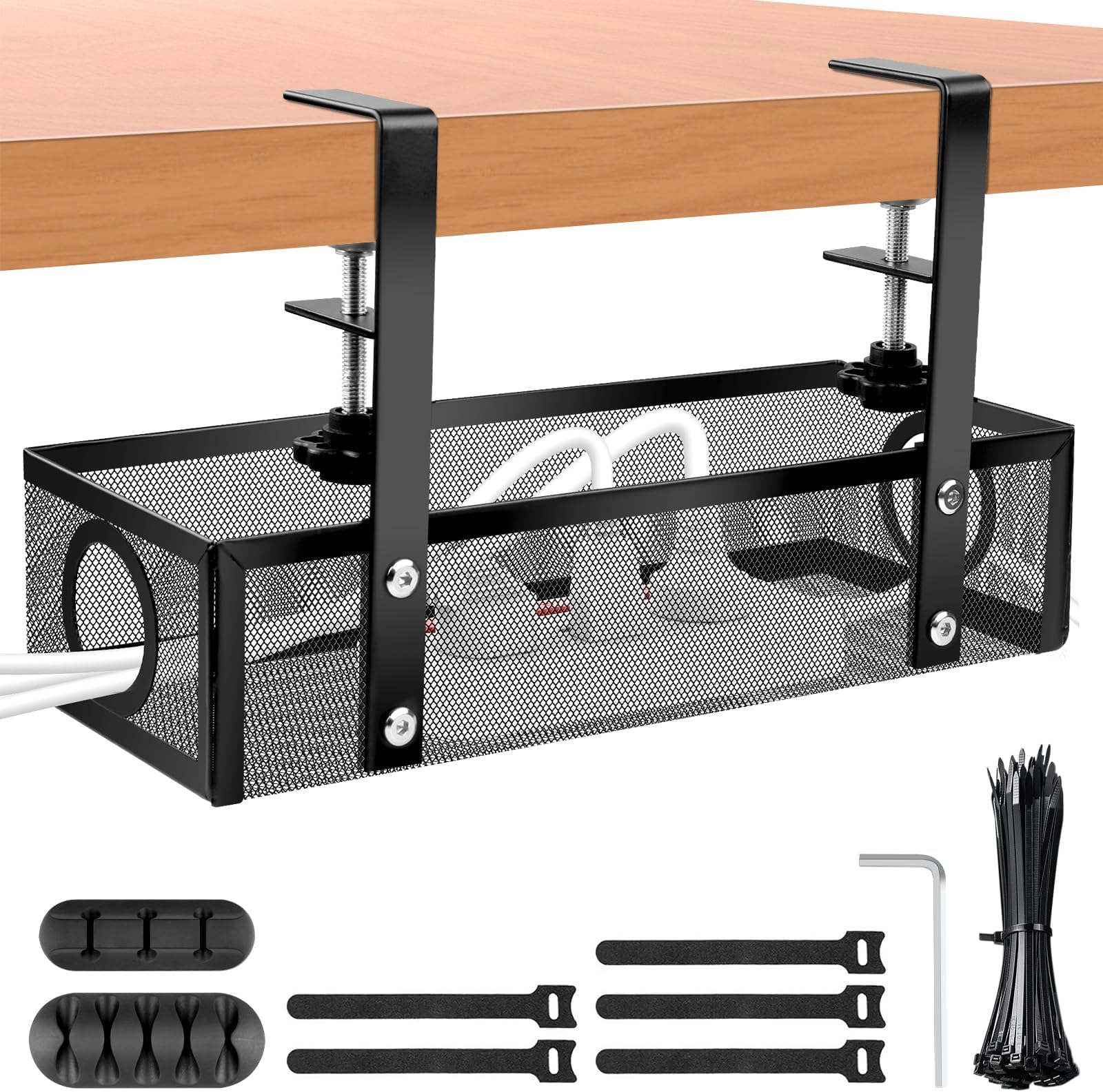 Amazon.com: Under Desk Mesh Cable Management – 36 inch Cable Manager ...