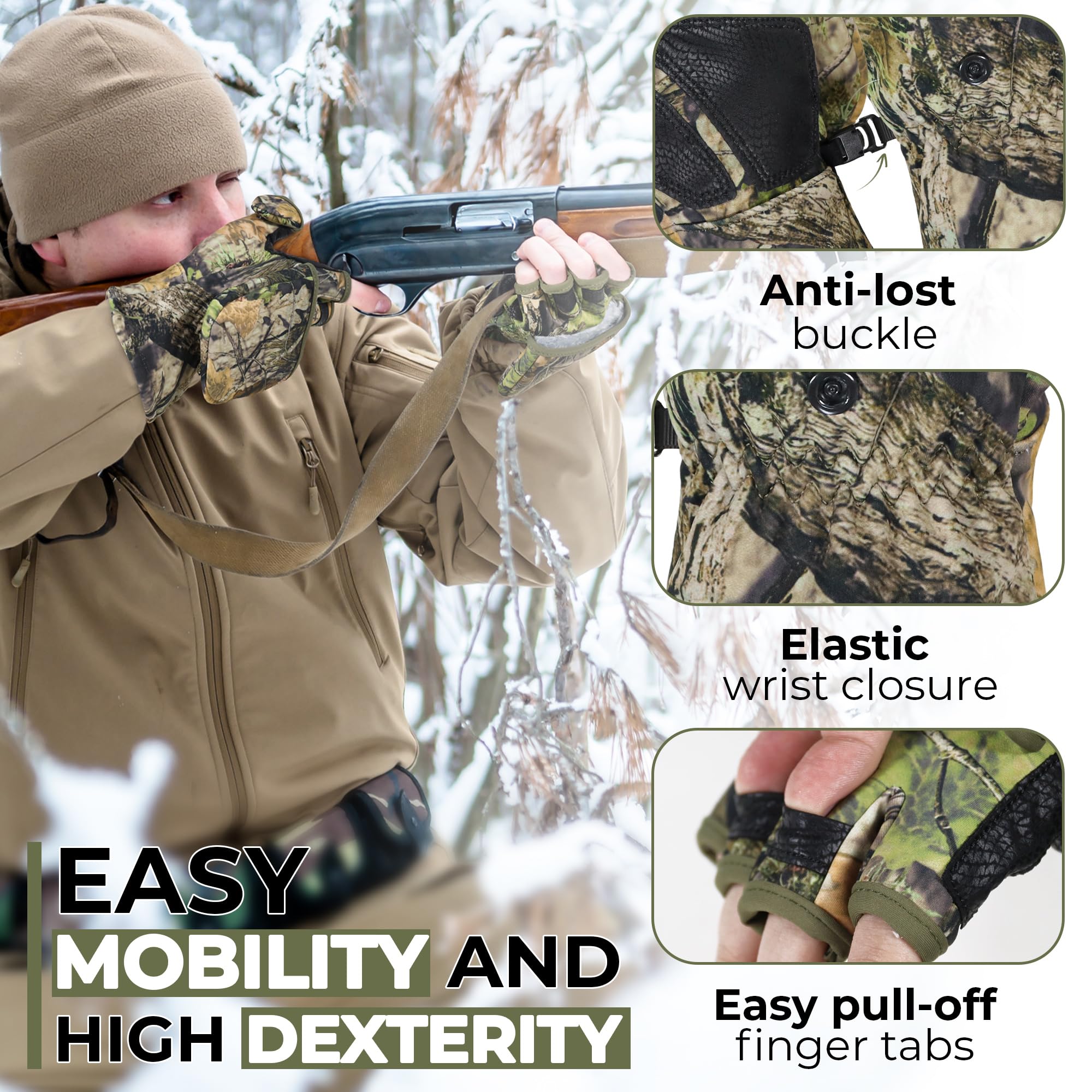 Snapklik.com : HANDLANDY Winter Fishing Gloves, 3M Thinsulate Camo Warm ...