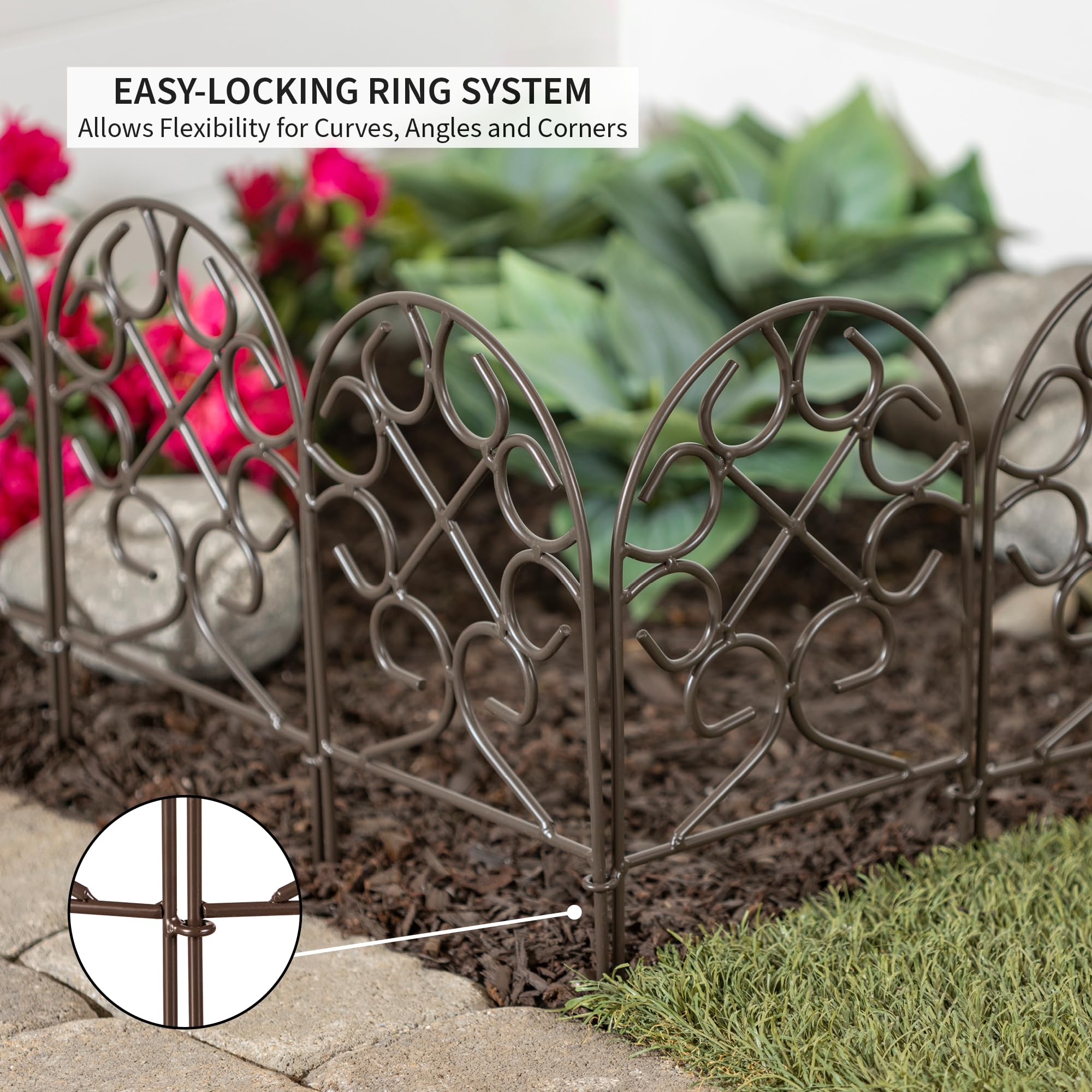 Snapklik.com : Evergreen Garden Scroll Metal Landscape Edging Border