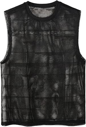 OYOANGLE Men's Mesh Tank Top See Through Fishnet Sleeveless Muscle Tops ...