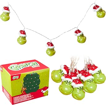 Amazon.com: The Grinch LED Lights Battery Operated String Fairy Lights ...