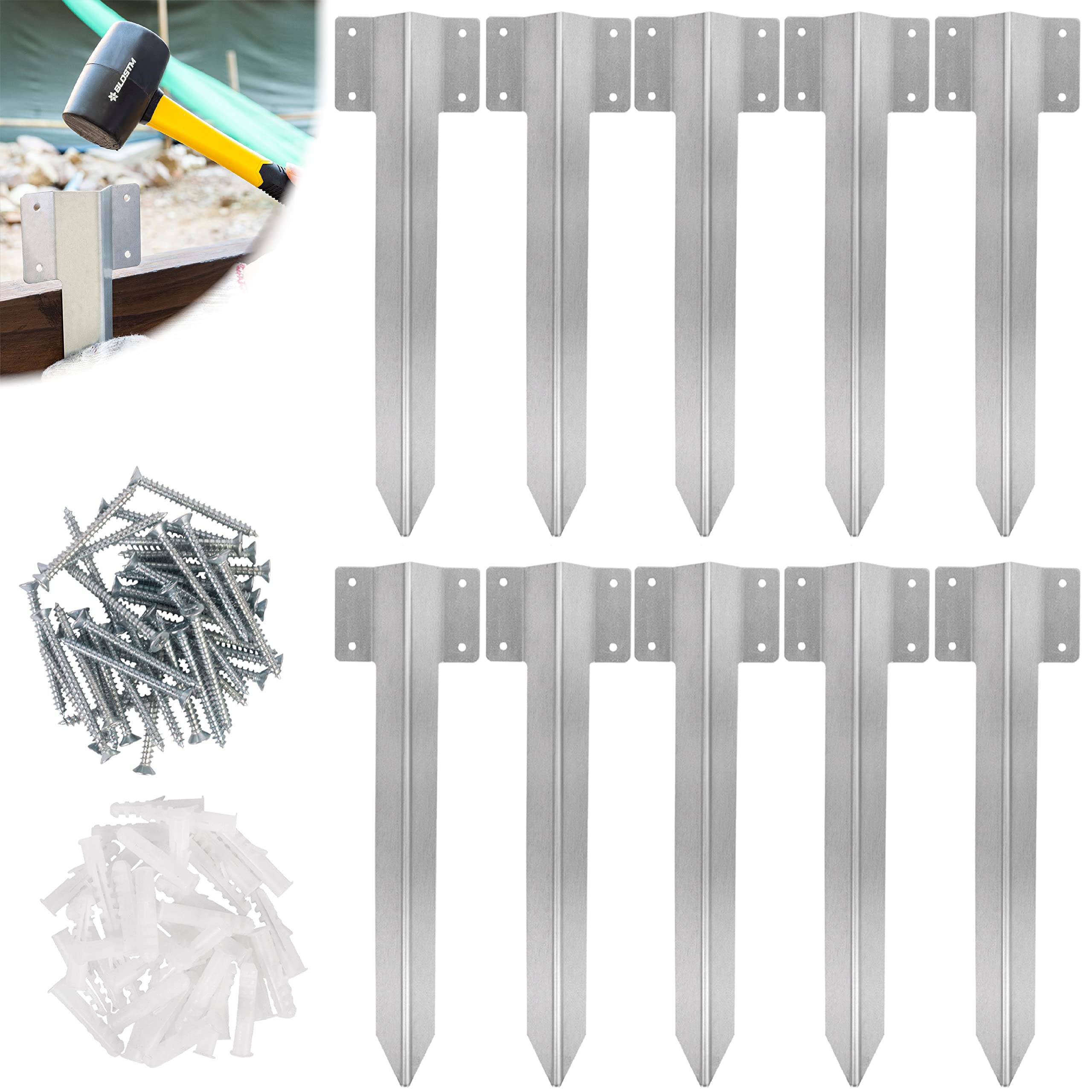 BLOSTM Railway Sleeper Brackets 10 Pack - Straight Edge Timber Railway ...