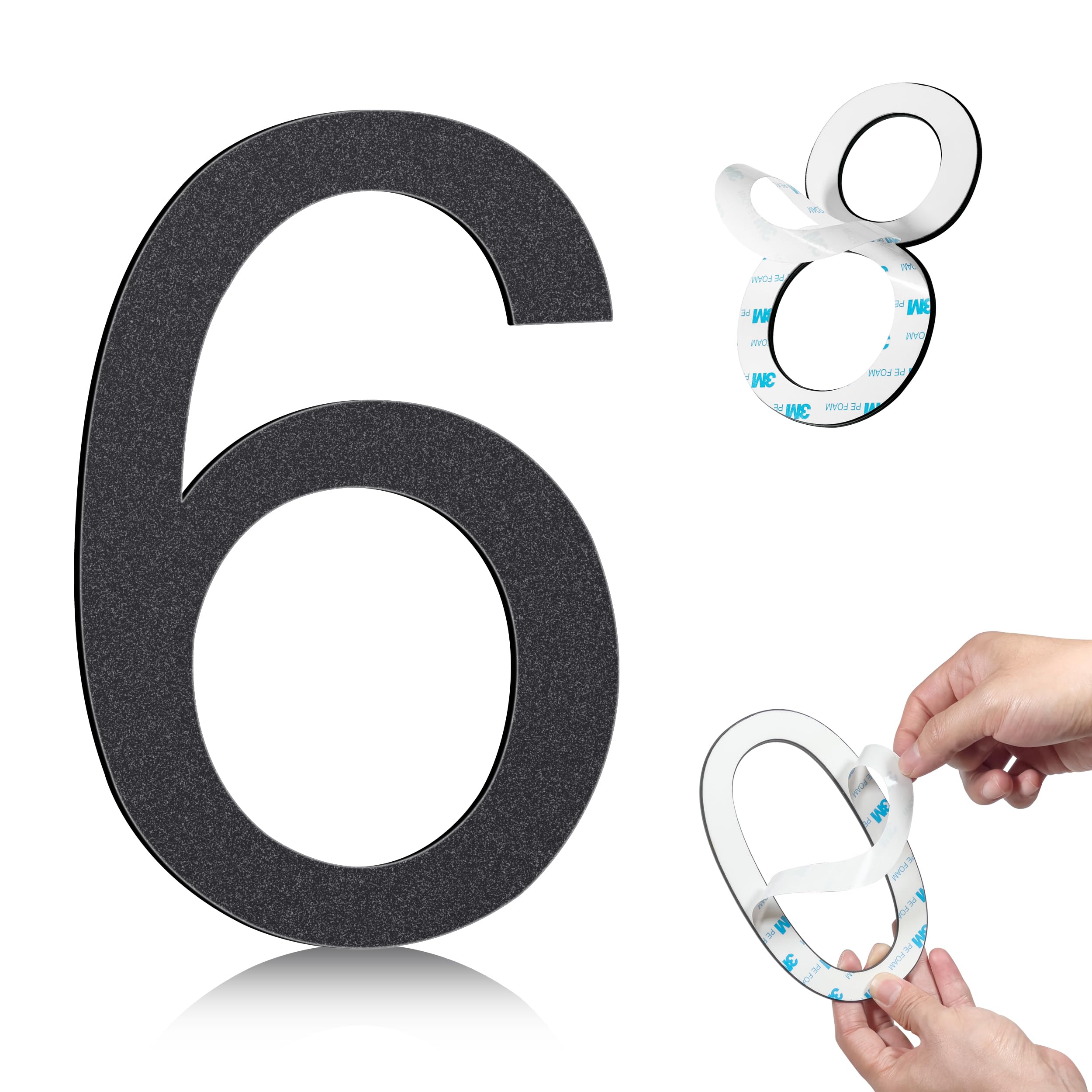 Amazon.com: 6 Inch Self-adhesive House Numbers,Stainless Steel House ...