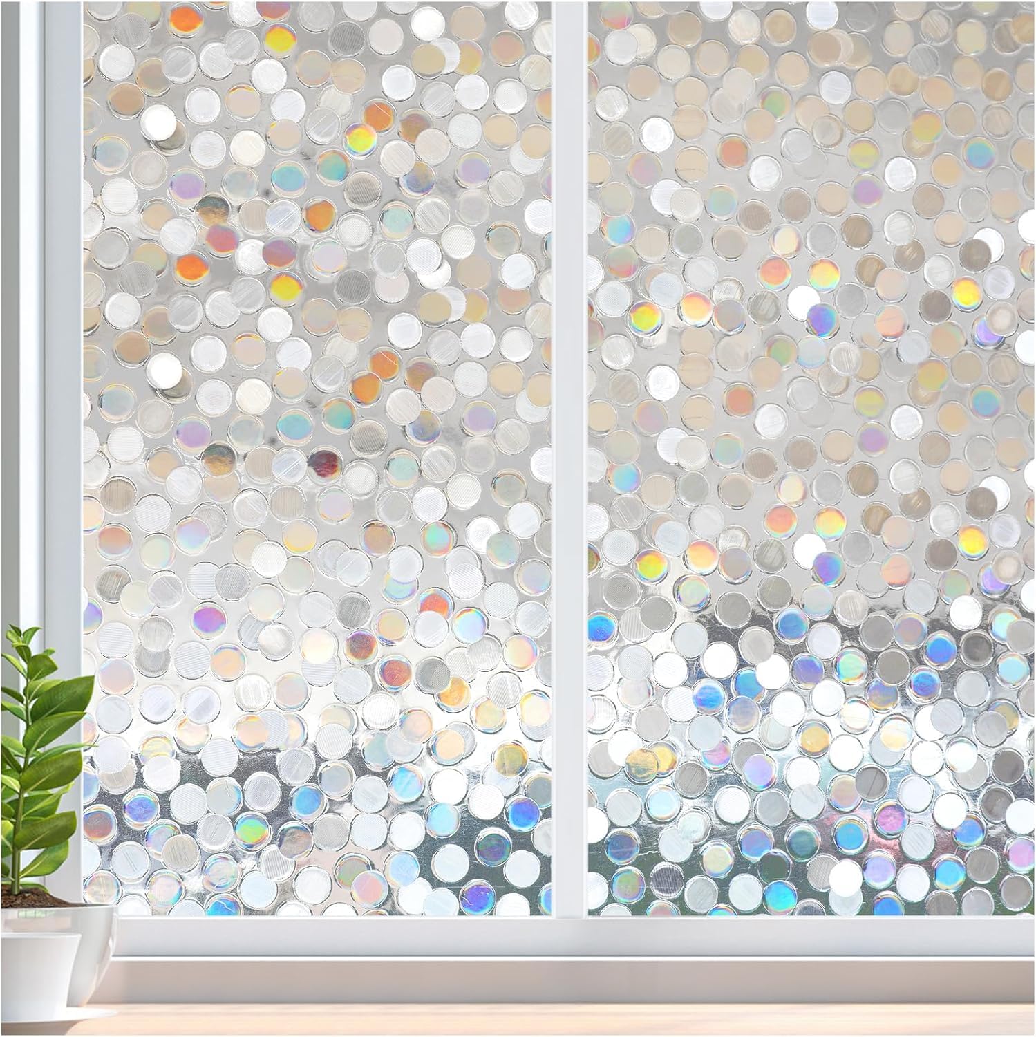 Amazon.com: rabbitgoo Window Privacy Film Rainbow Window Clings Stained ...