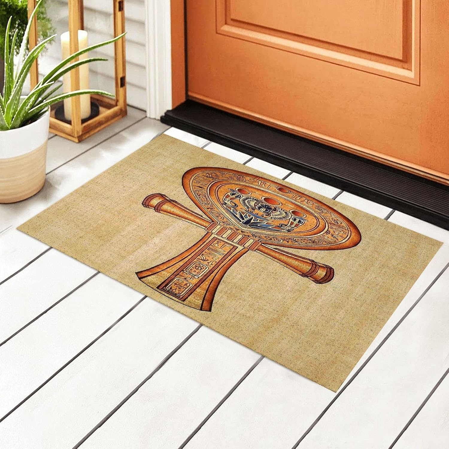 Amazon.com: Ancient Egyptian Ankh Welcome Door Mat Super Absorbent Mud ...