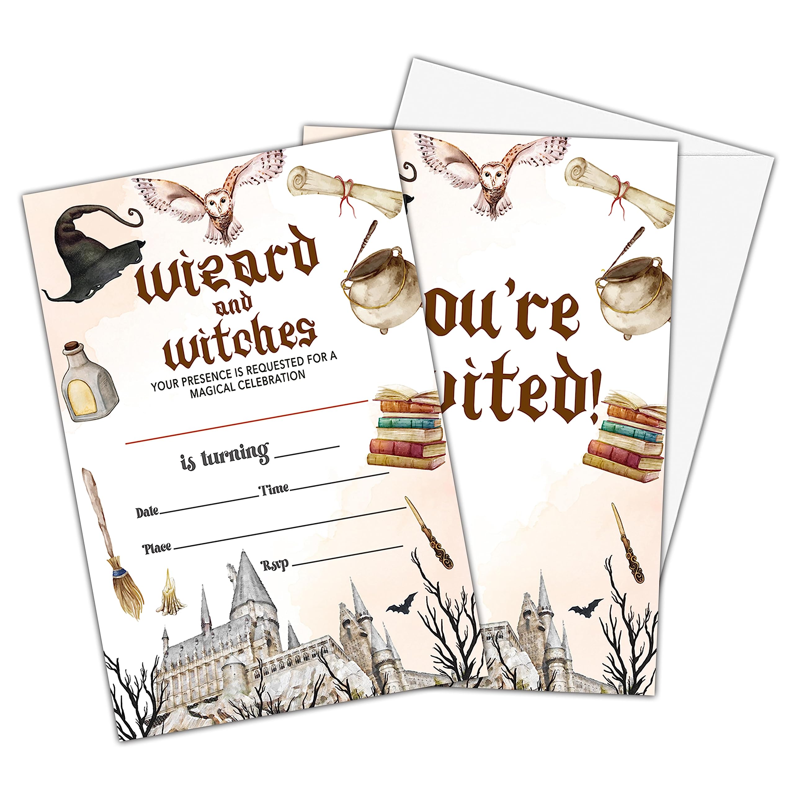Amazon.com : Wizard Birthday Invitations, Magical School Birthday Party ...