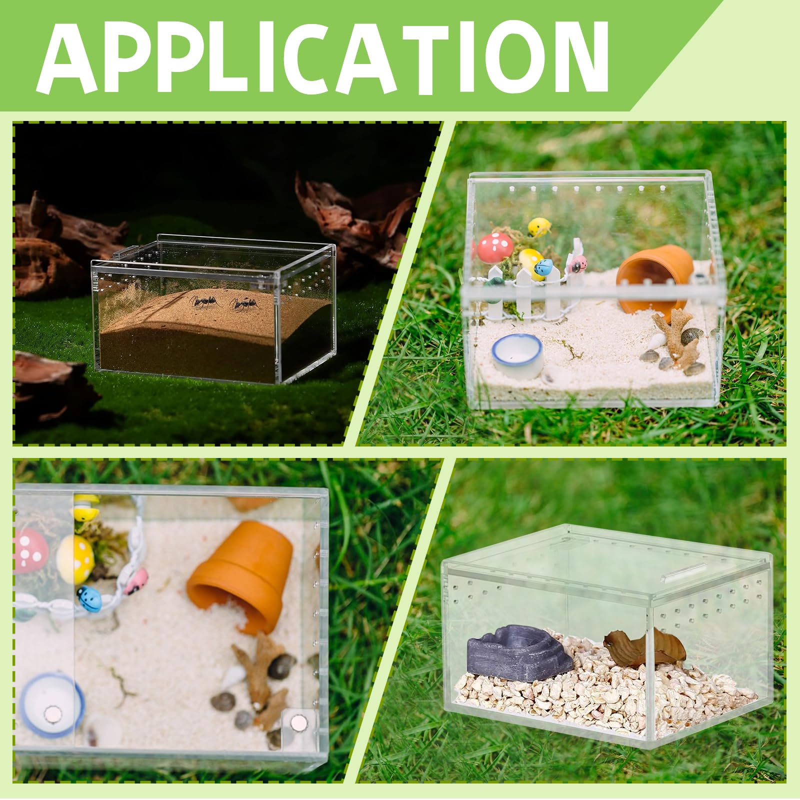 Snapklik.com : Reptile Terrarium Tank, Waterproof Acrylic Case Hermit ...