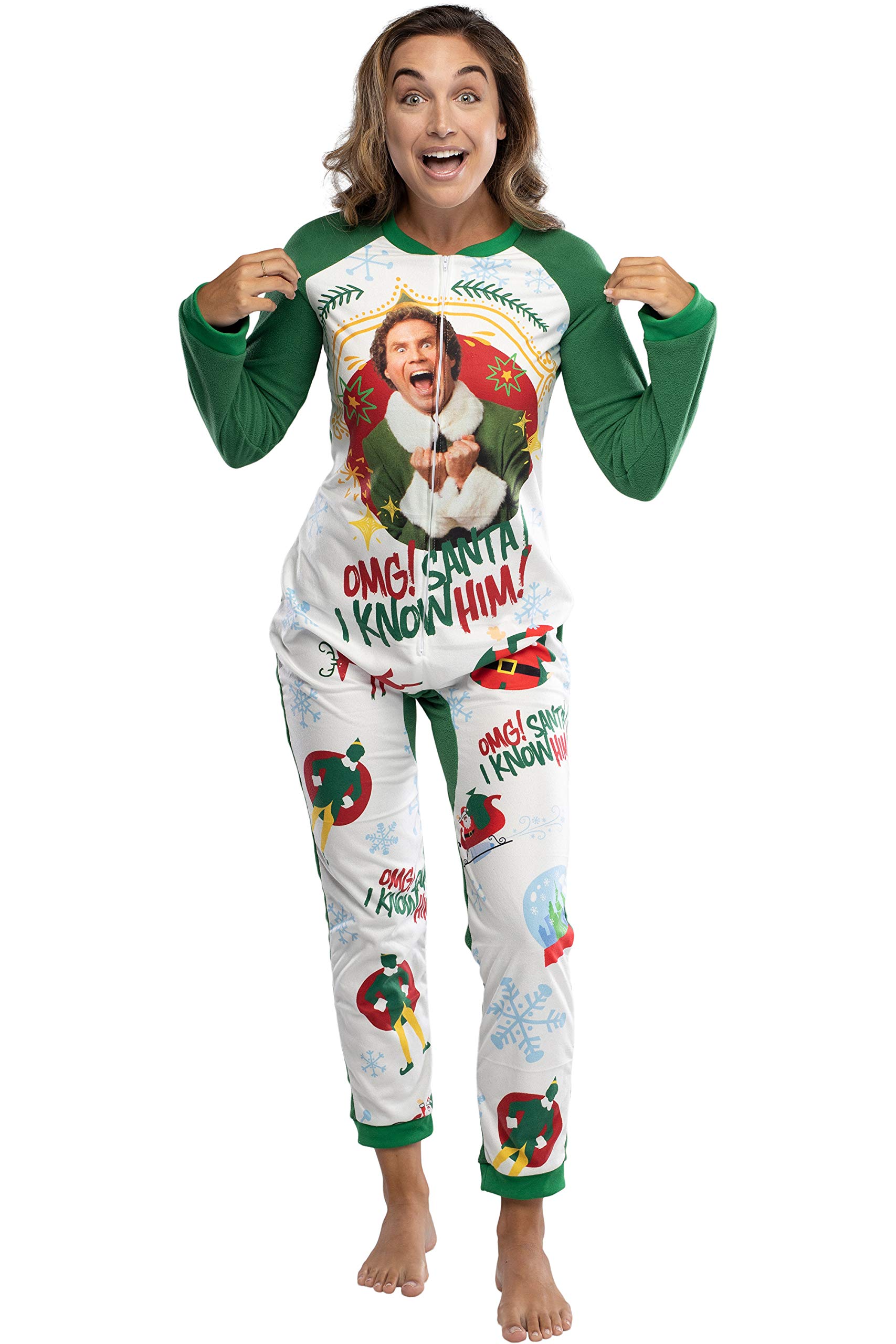 Snapklik.com : INTIMO Elf The Movie Womens OMG Santa I Know Him One ...