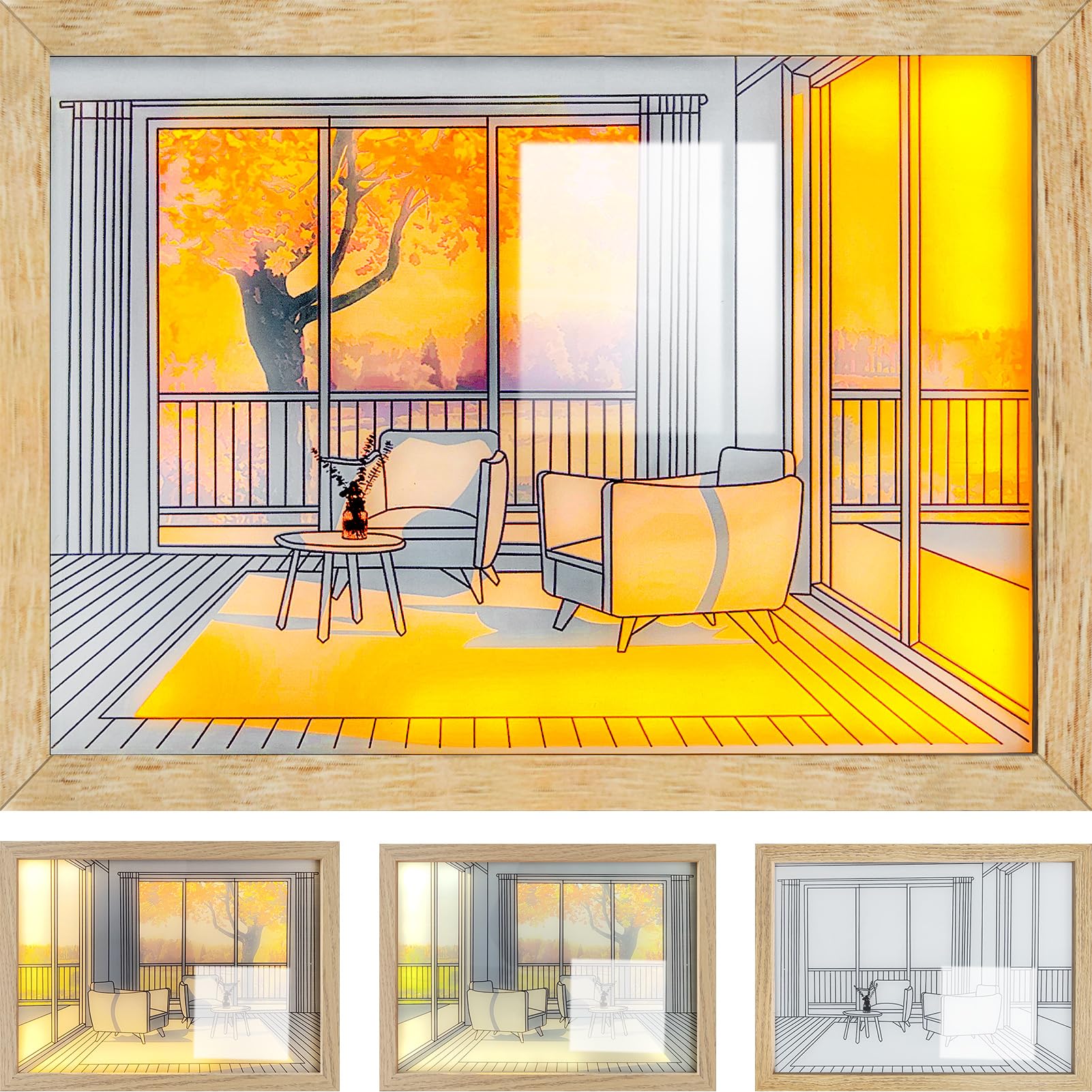 Amazon.com: WILNARA Light Up Painting Led Wall Art,(USB Powered - 3 ...