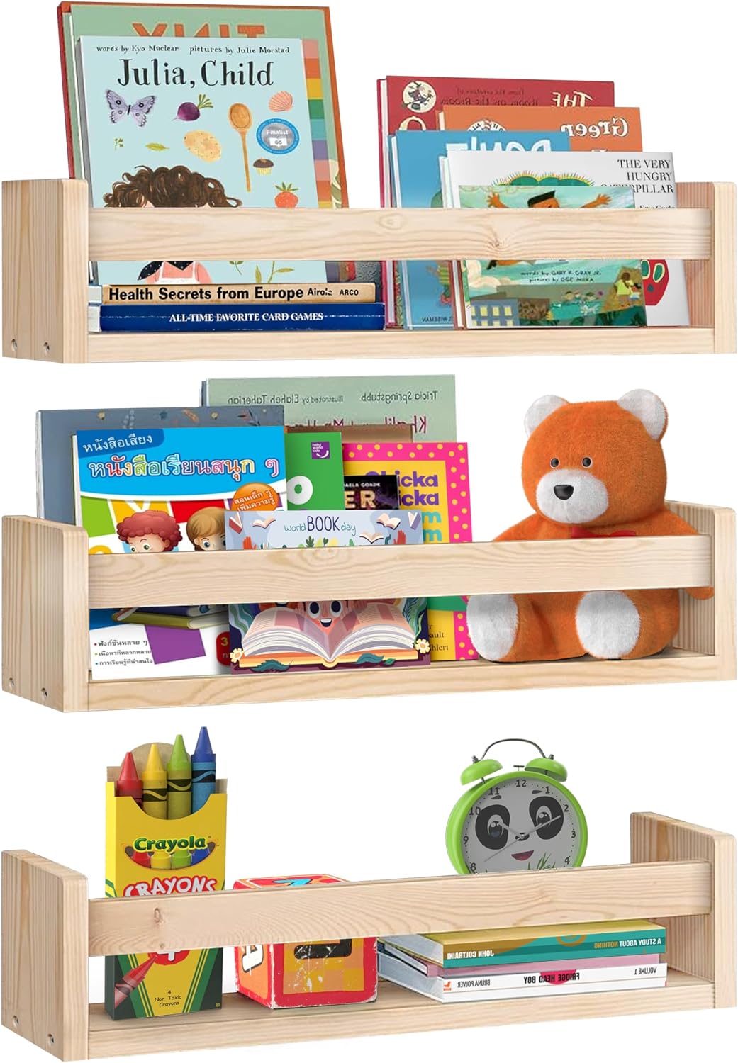 Amazon.com: Pafoli Floating Nursery Book Shelves 16.5 Inch 3-Pack ...