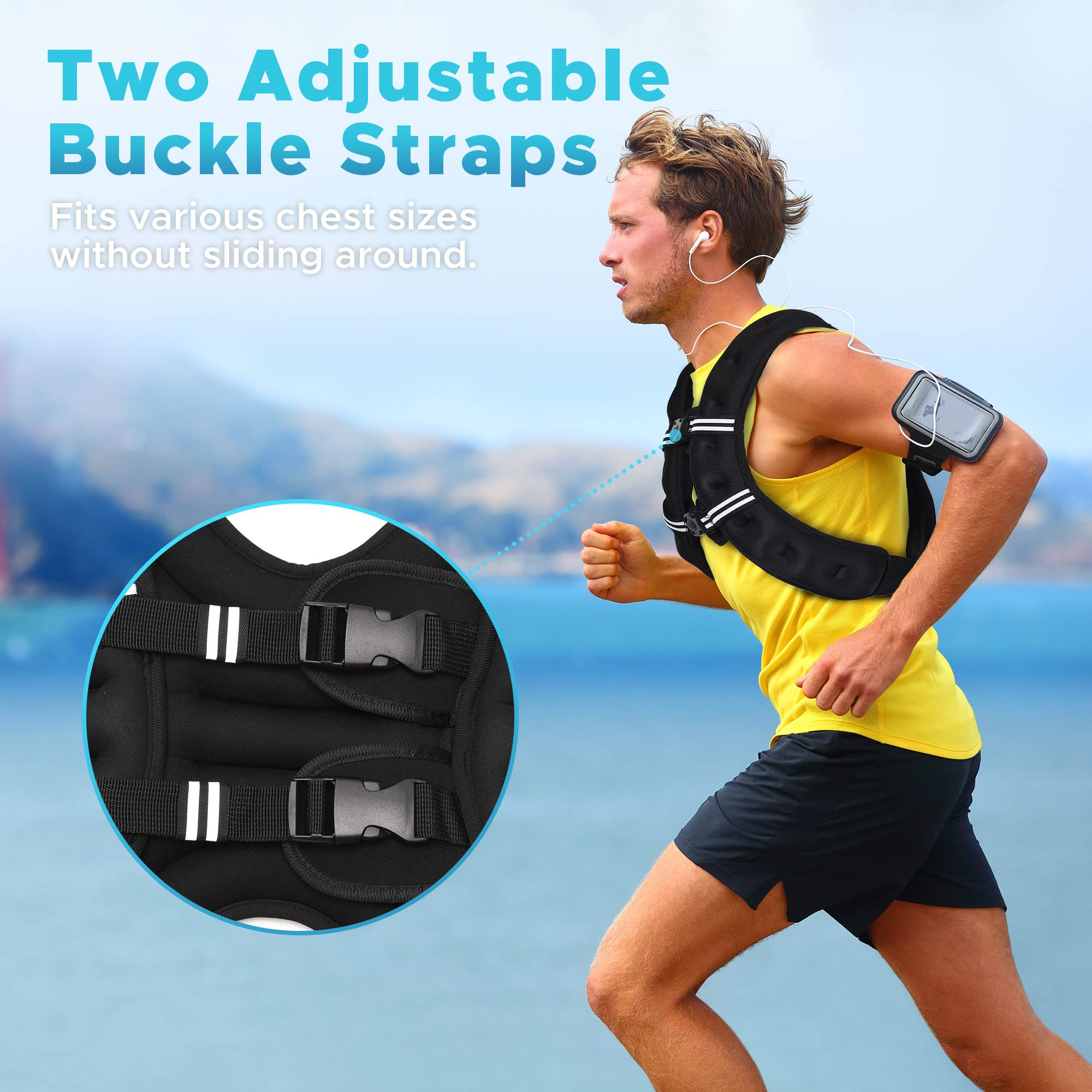 PACEARTH Weighted Vest Plus Size with Ankle/Wrist Weights 6lbs-30lbs ...